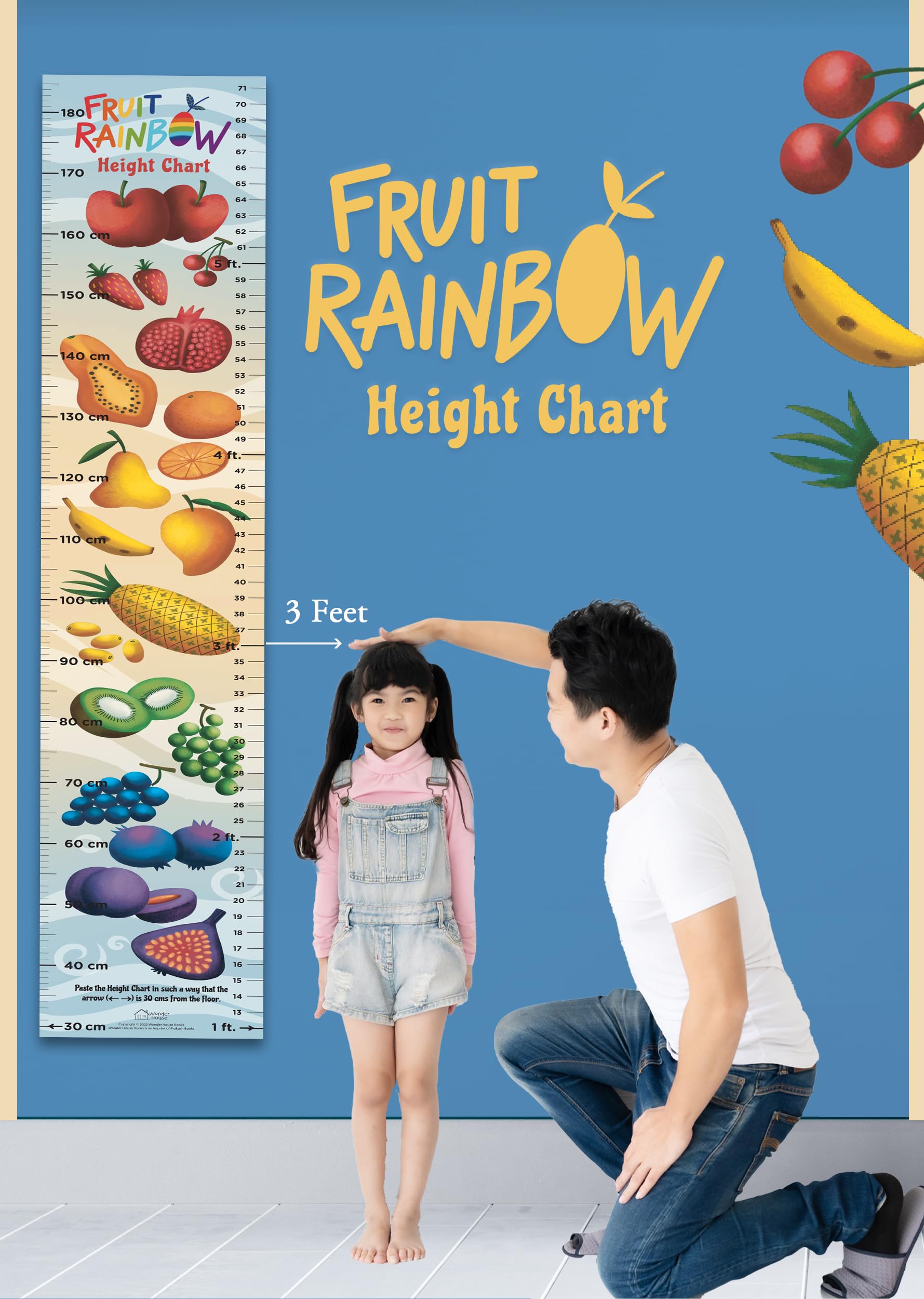 Fruit Rainbow Height Chart ( Kids' Height Chart | Height Measuring ...