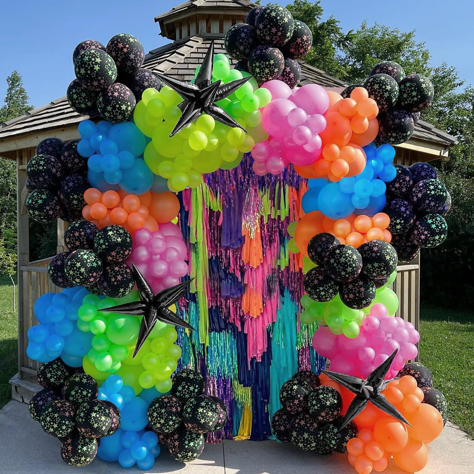 Amazon.com: 160pcs Neon Balloon Arch Kit, Neon Party Decorations ...
