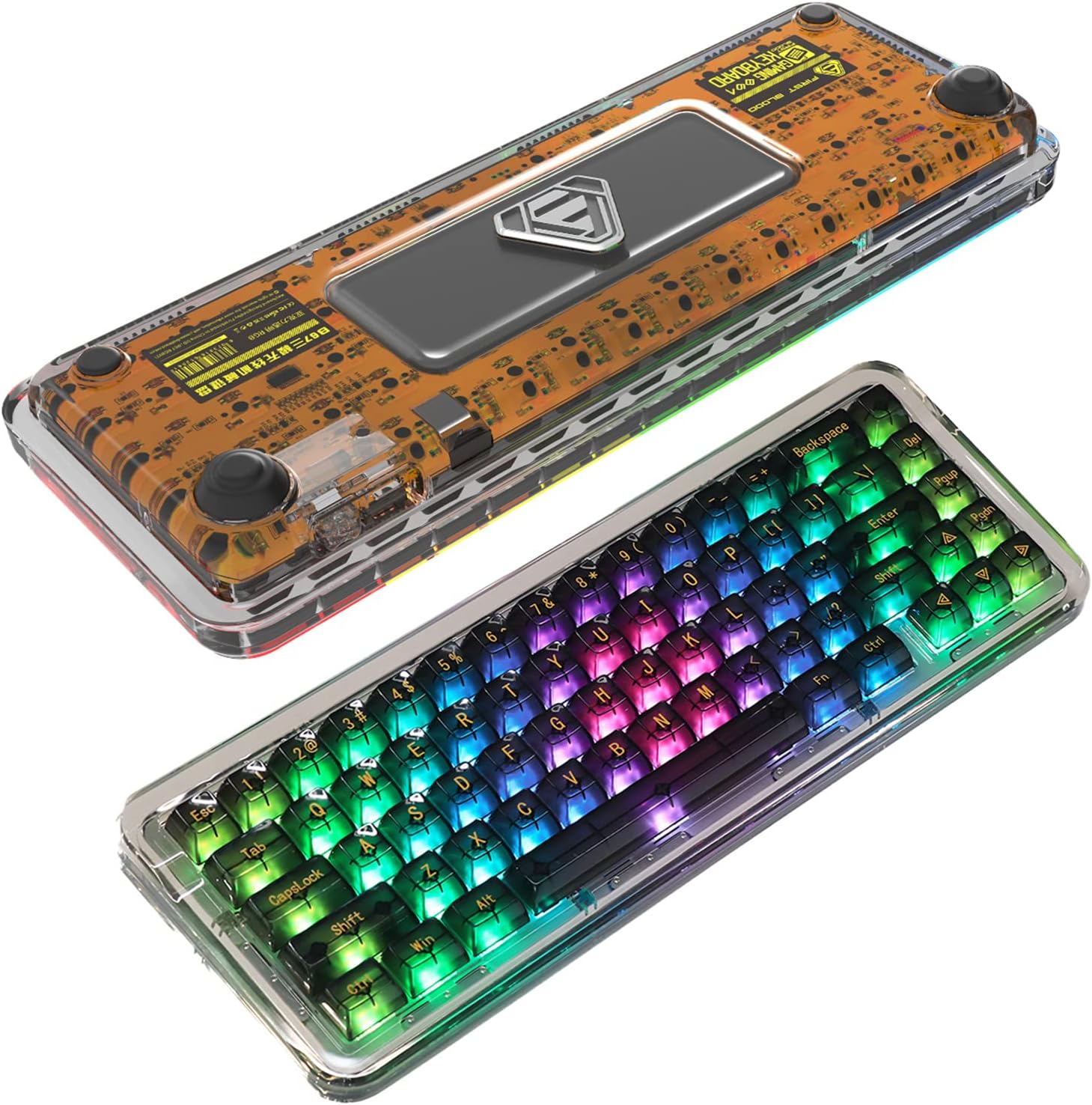 Amazon.com: NACODEX 65% Transparent Crystal Acrylic Keyboard with ...