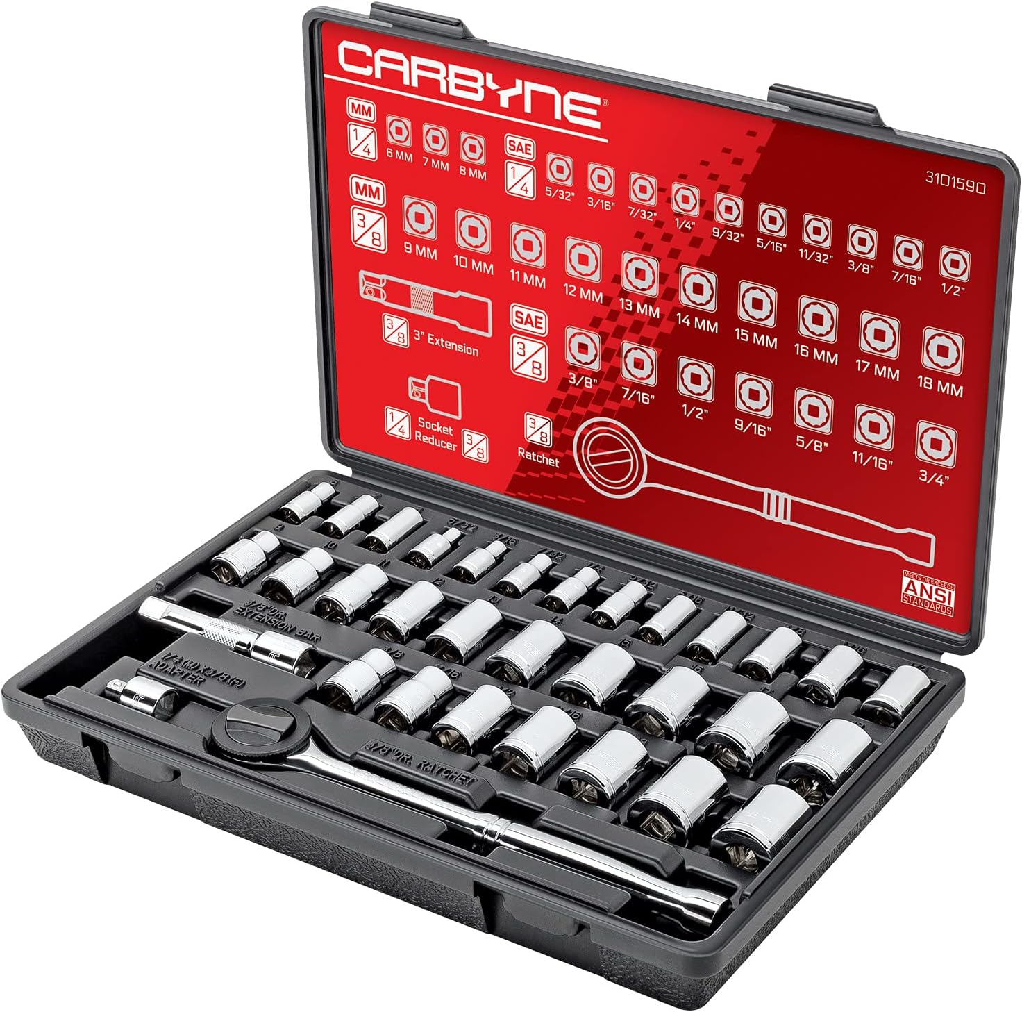 Amazon CARBYNE 1 4 3 8 Drive Socket Ratchet Set 34 Piece amazon-carbyne-1-4-3-8-drive-socket-ratchet-set-34-piece