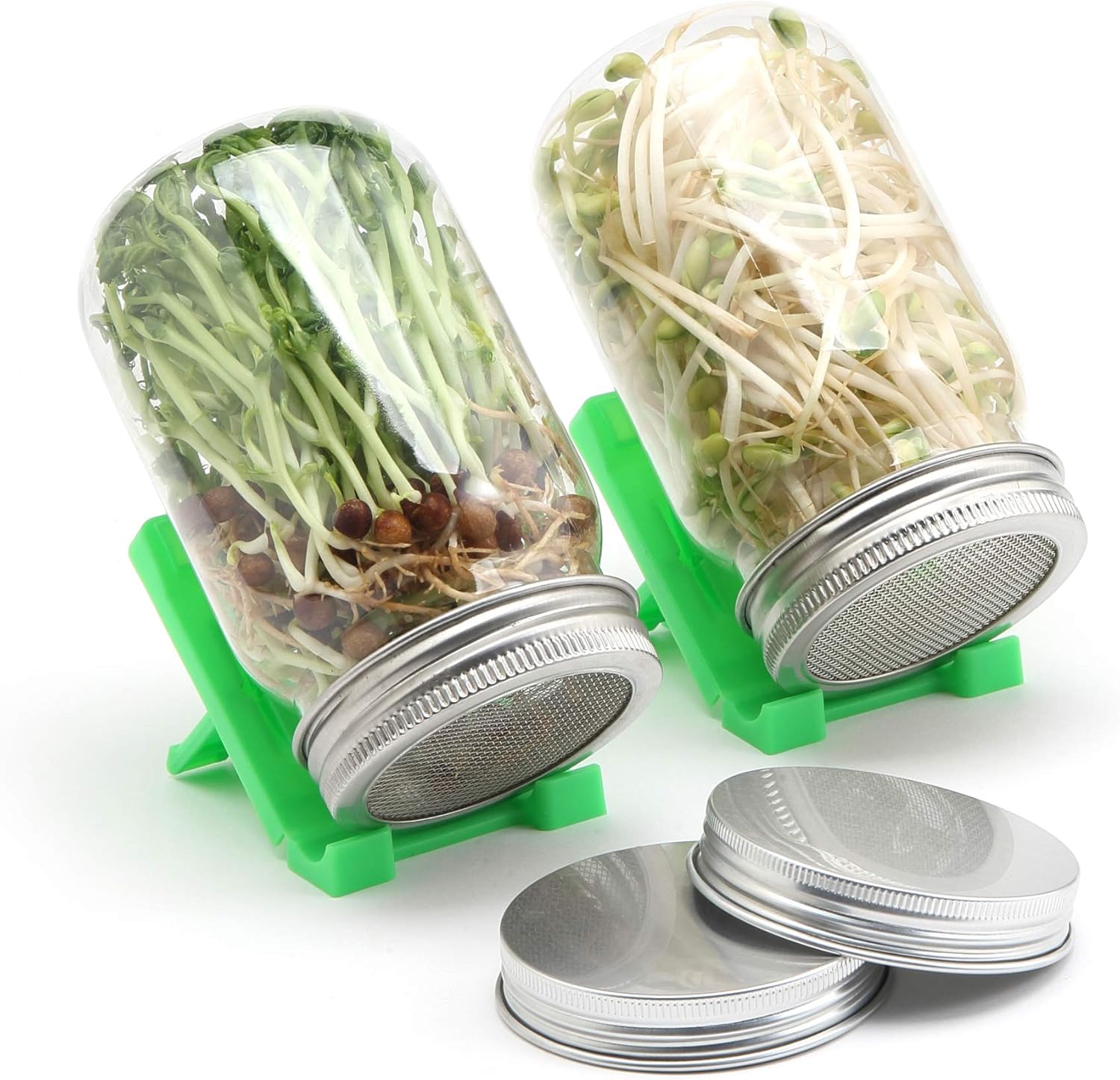 Amazon.com: Complete Mason Jar Sprouting Kit - 2 Plastic Mason Jar With ...