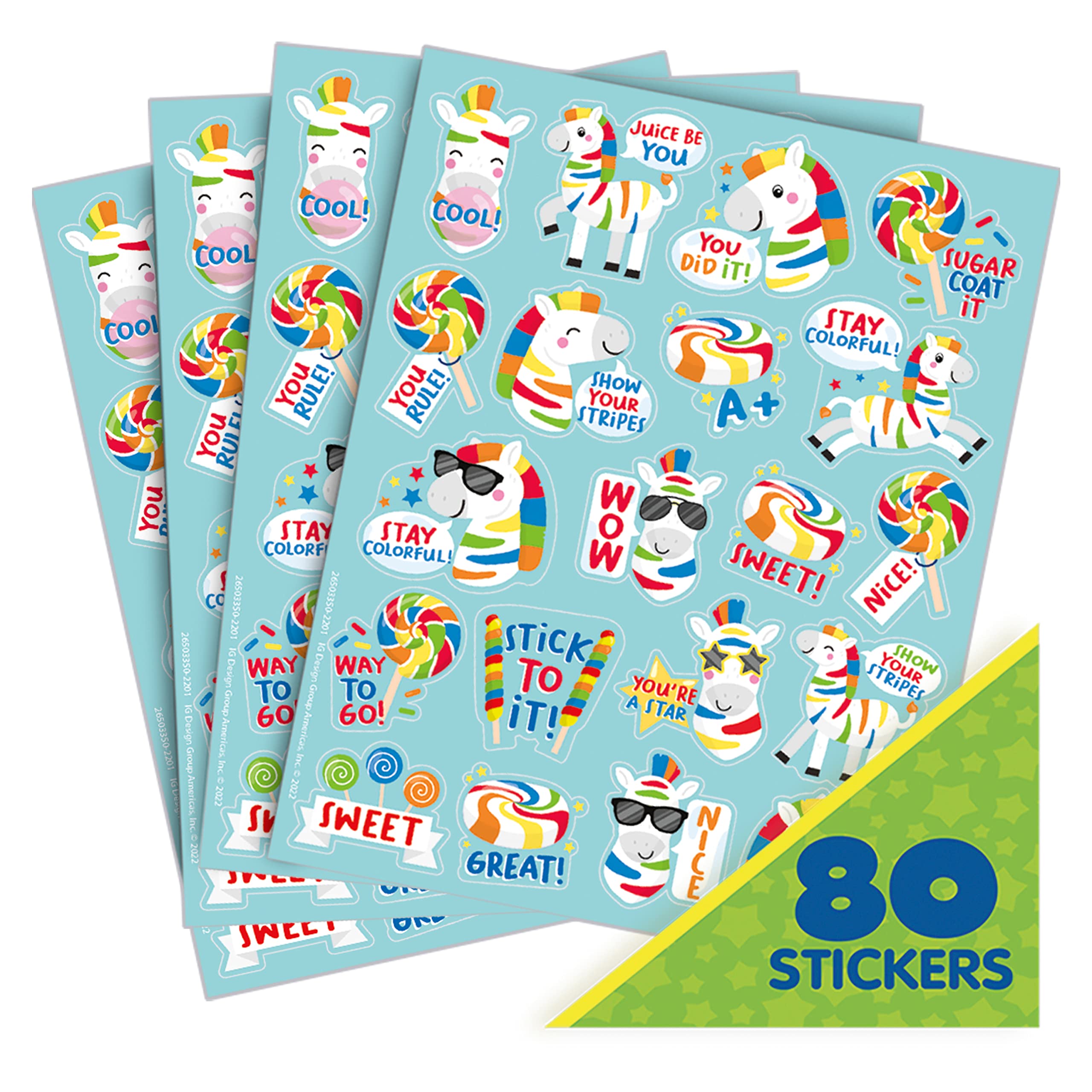 Snapklik.com : Eureka Fruit Zebras Fruit Punch Scented Stickers