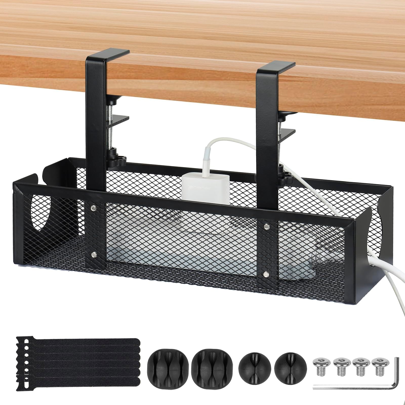 BEZORR Under Desk Cable Management Tray, Cable Management Tray,34cm ...