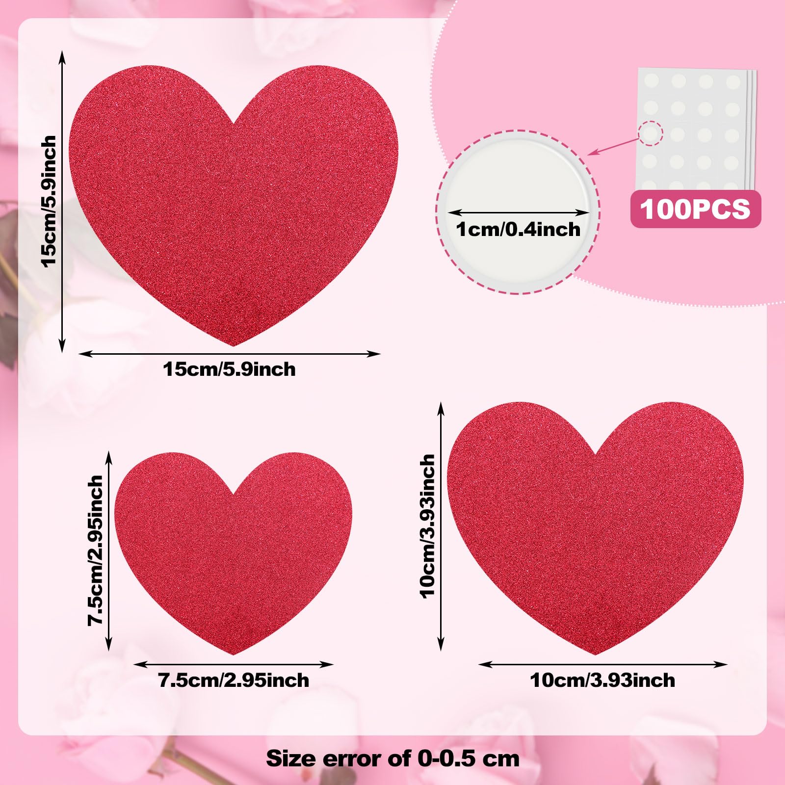 Snapklik.com : 90 Pcs Heart Cutouts Classroom Bulletin Board Decoration ...