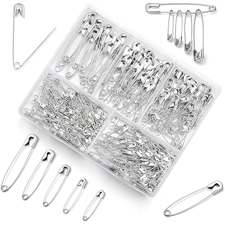 Amazon.com: Wenrook 300 Pack Safety Pins Assorted, 4 Different Sizes ...
