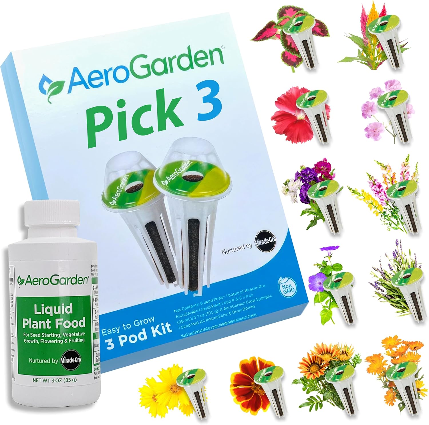 Amazon.com: AeroGarden Custom Flower Seed Pod Kit, Choose Your Seeds to ...