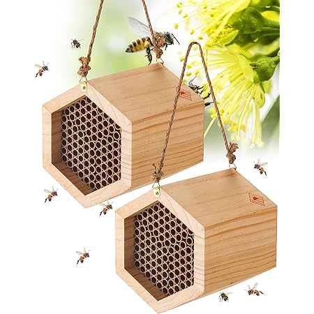 Amazon.com : Wildlife World Interactive Wooden Bee House - Pollinator ...
