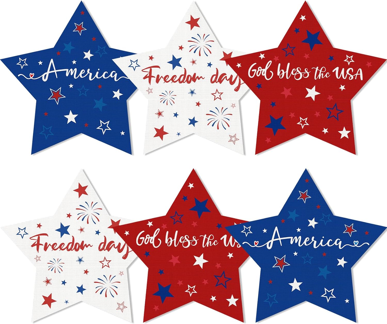 Amazon.com: 6 Pcs Independence Day Stars Shaped Placemats 4th of July ...