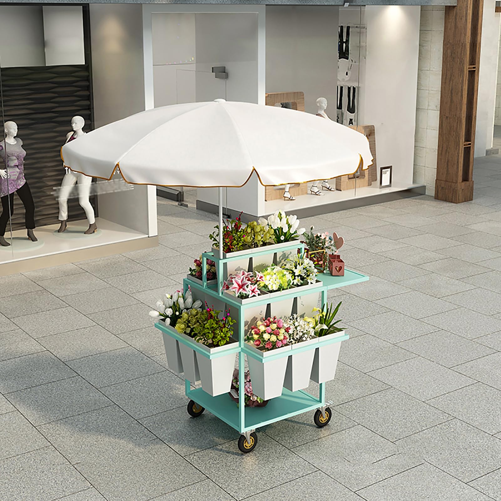 Amazon.com: Metal Outdoor Flower Display Stand with Flower Display ...