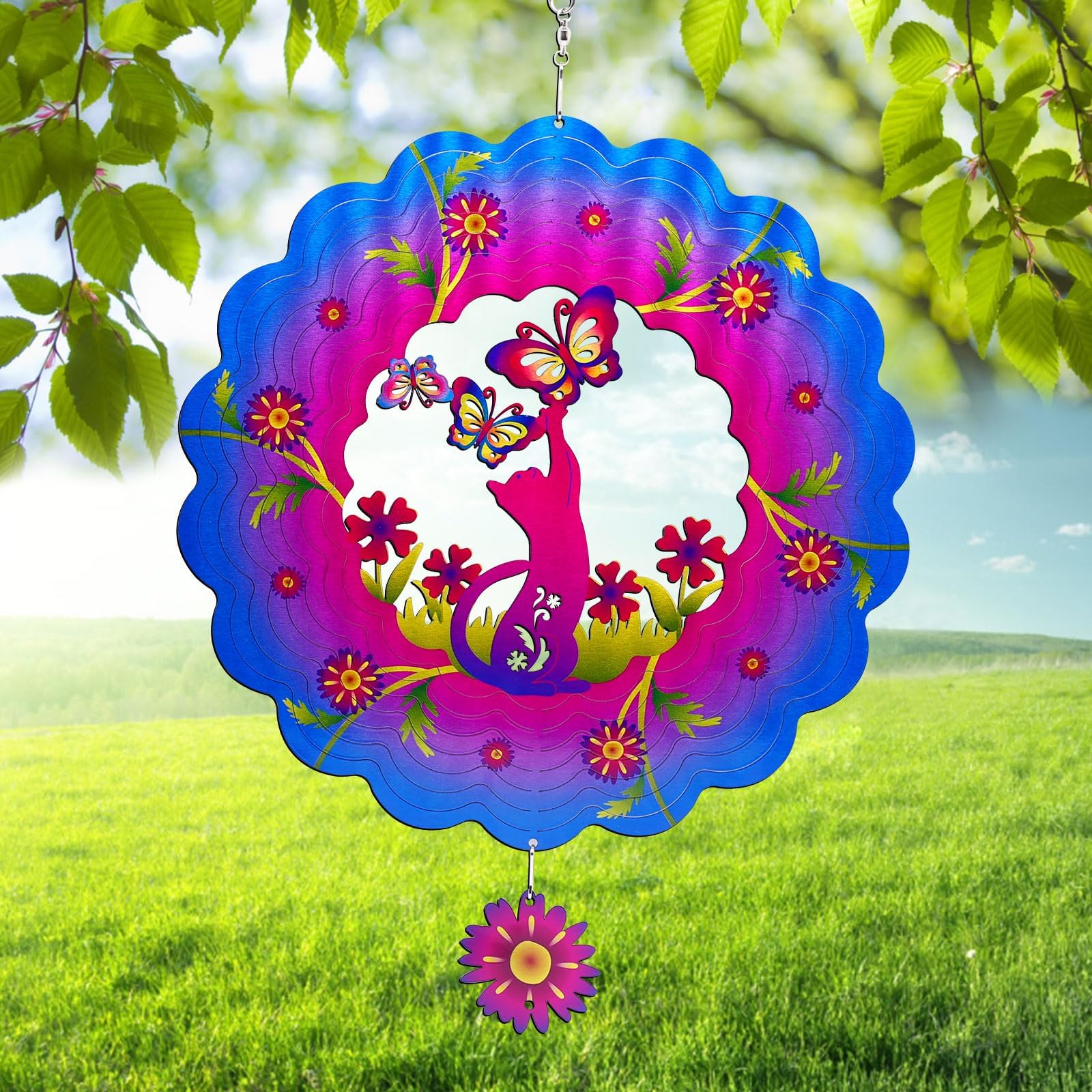 Amazon.com: WindMage Cat Wind Spinners for Yard and Garden,12 Inch 3D ...