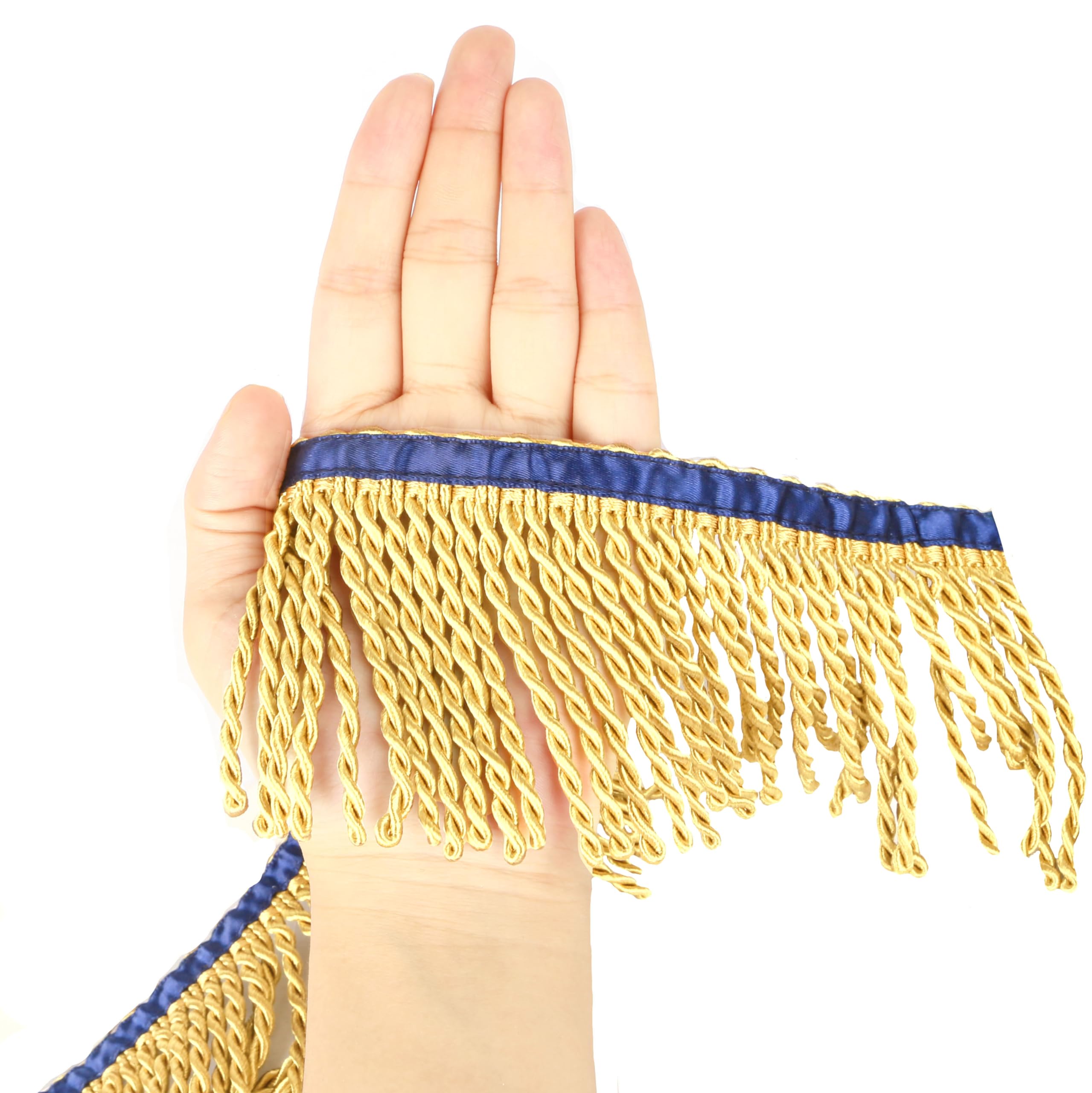 Amazon.com: BEL AVENIR Curtain Fringes Bullion Fringe Trim with Blue ...