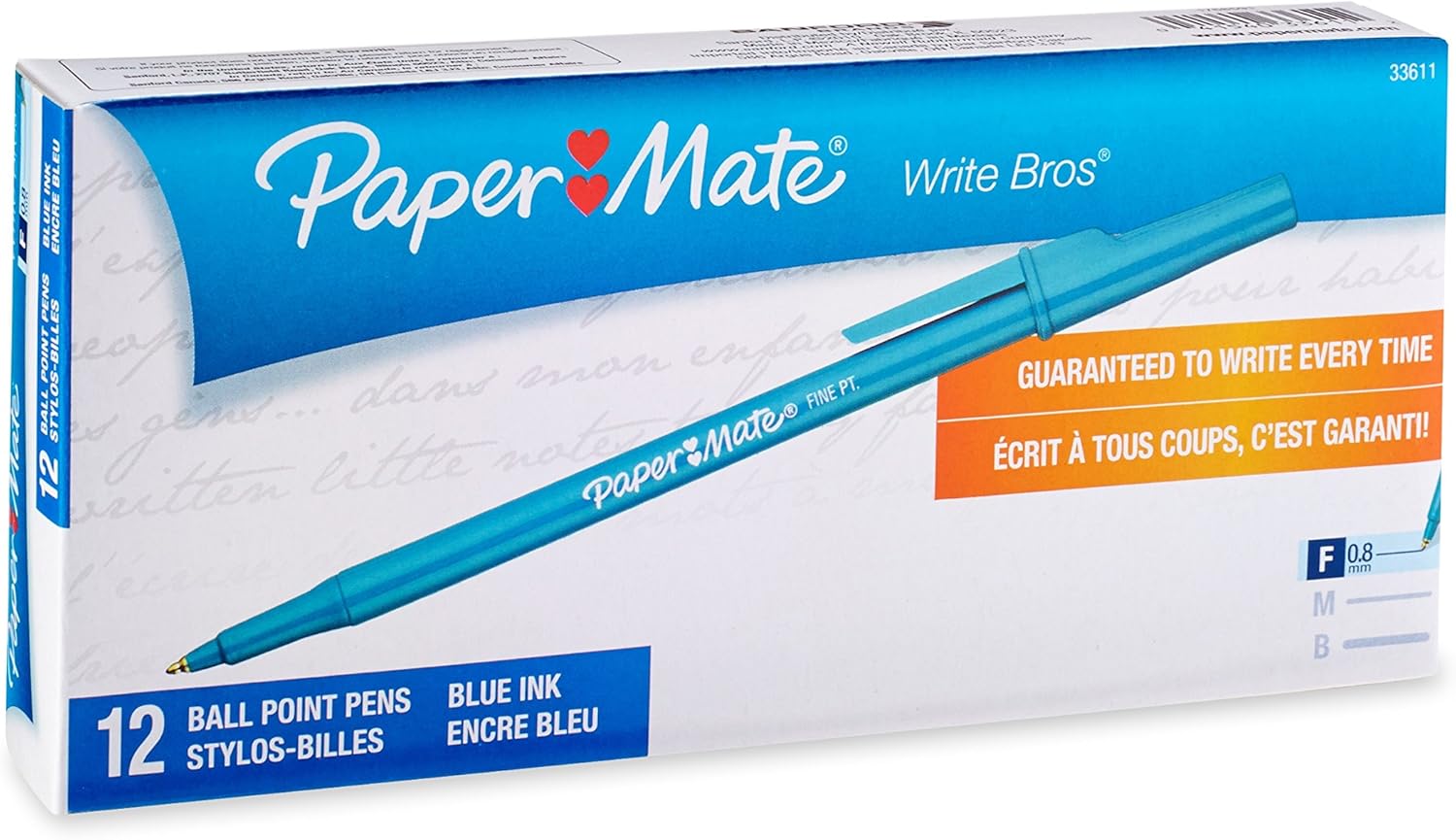 Amazon.com : Paper Mate Write Bros Ballpoint Pens, Fine Point (0.8mm ...