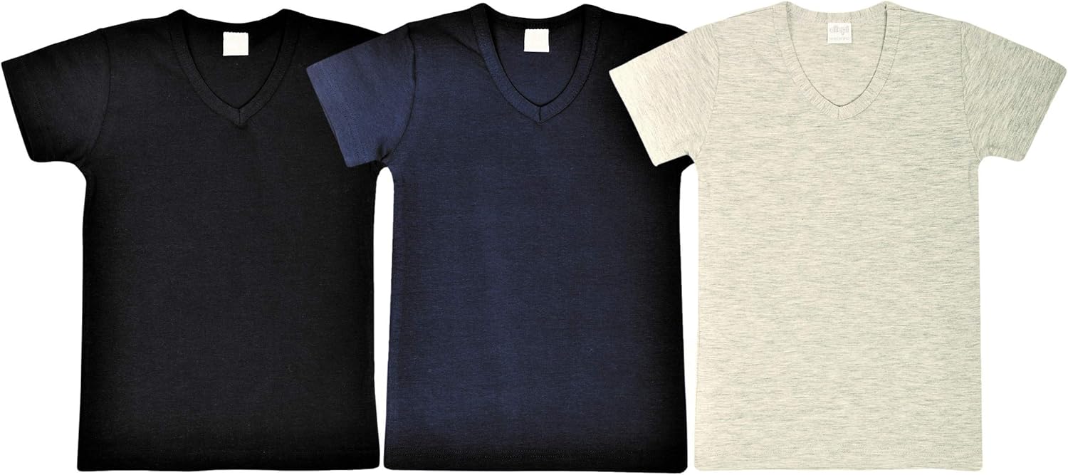 ELLEPI INTIMO Confezione da 3 Canottiere Colorate Bambino Mezza Manica ...