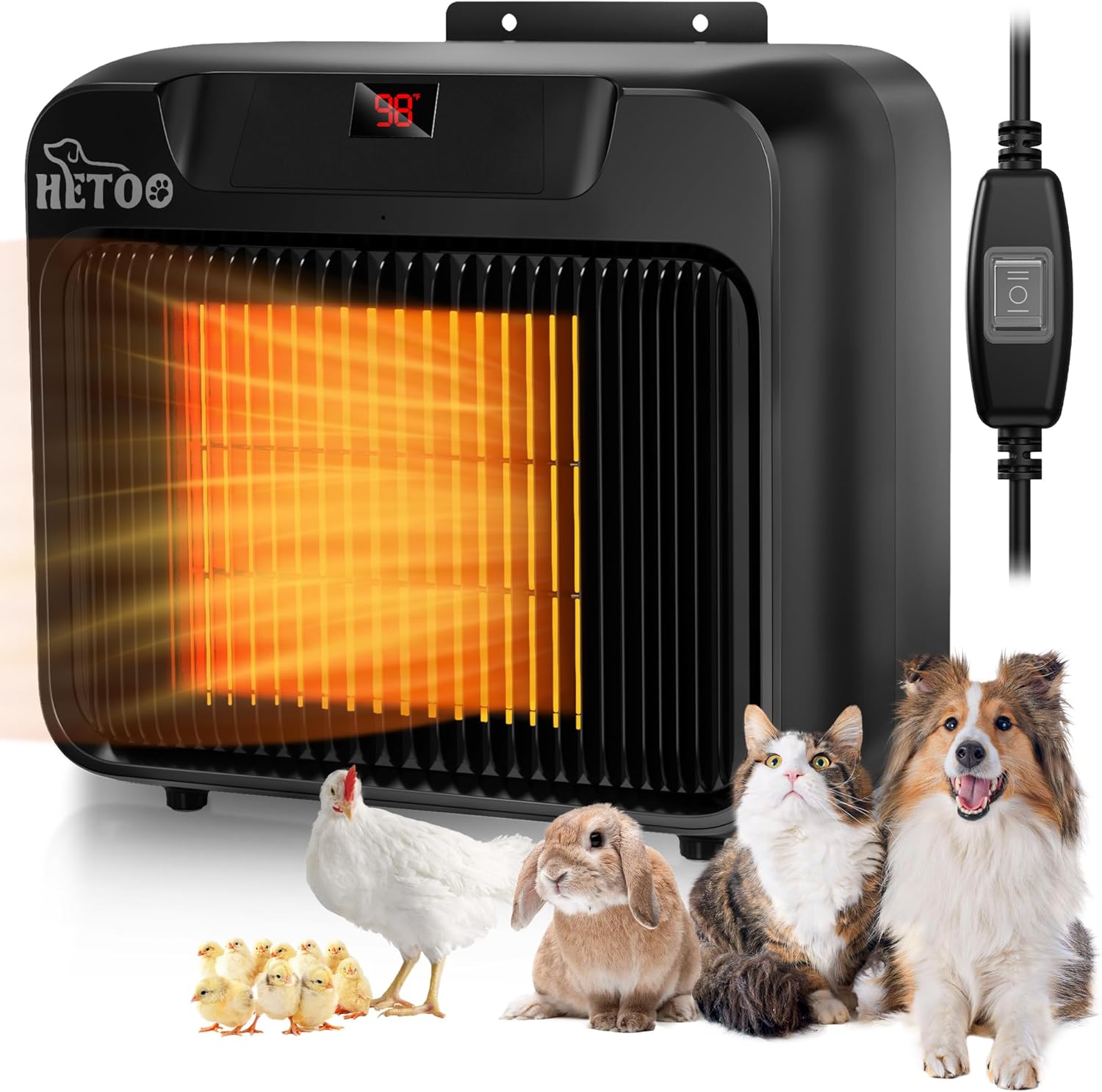 Amazon.com: HETOO Dog House Heater with Thermostat, Wall-Mounted 600W ...