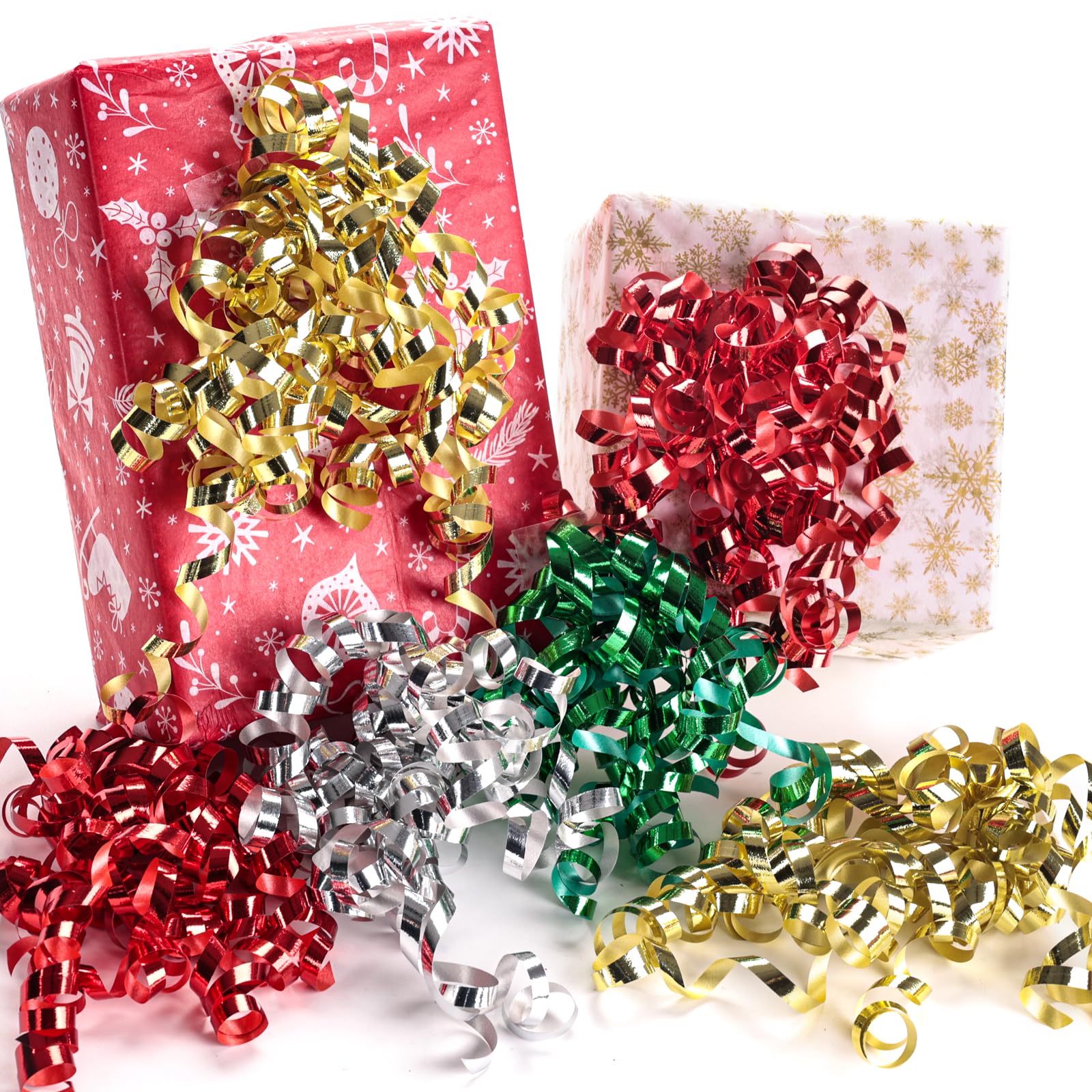 Amazon.com: Shindel 36PCS Christmas Curly Ribbon Bows, 7 × 2.8 Inch ...