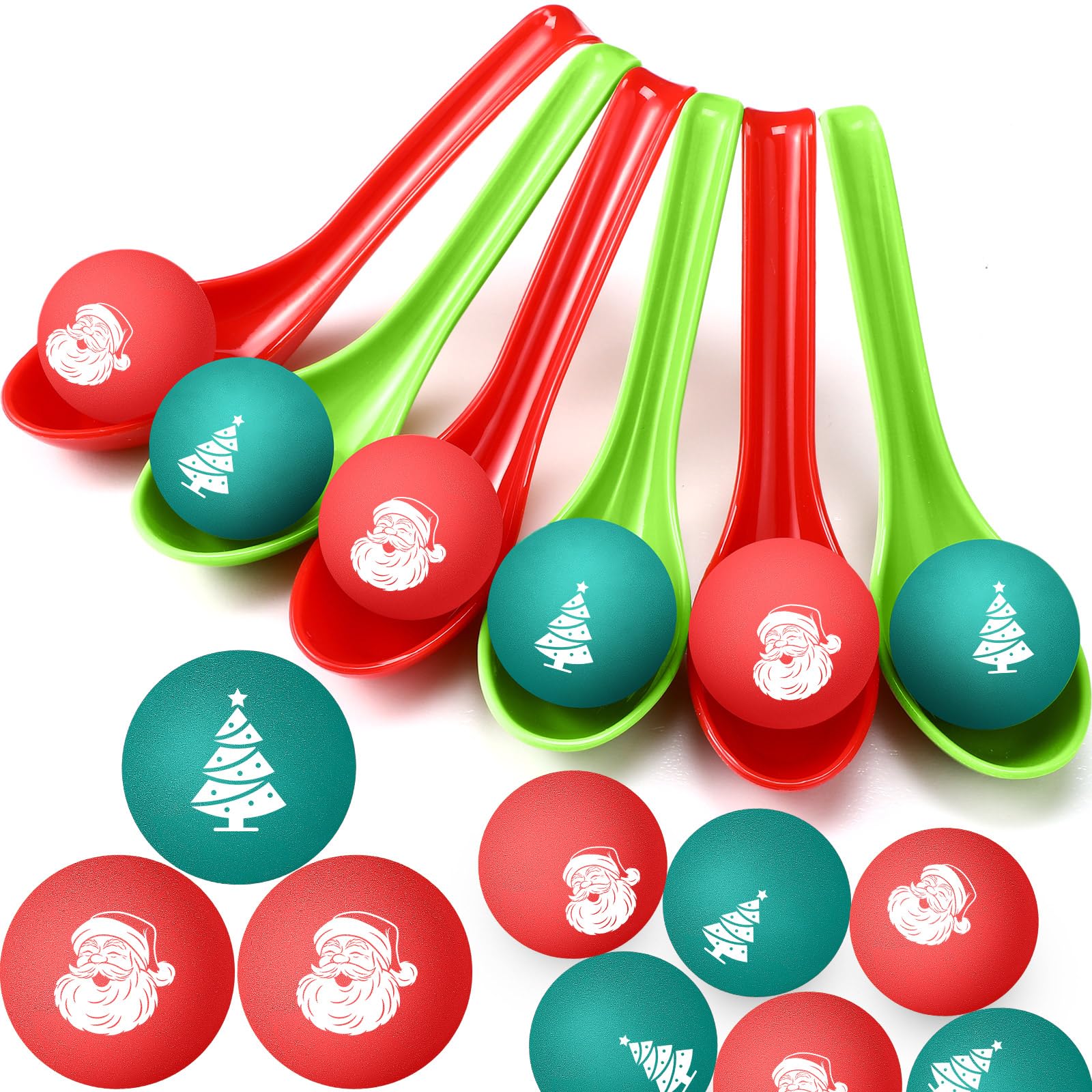 Amazon.com: JellyArch 48 Pack Christmas Game Spoon Relay Race Toy Set ...