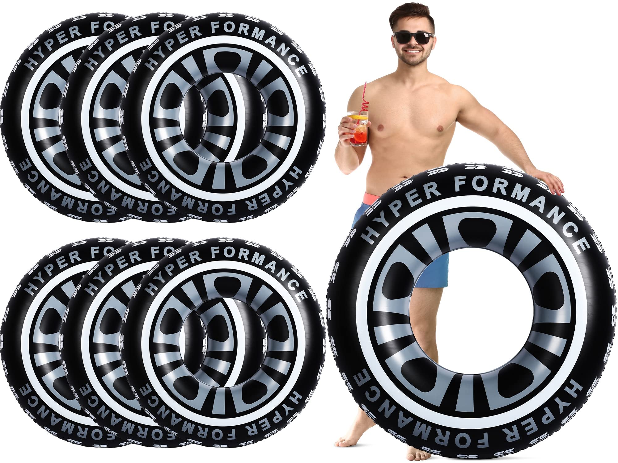Amazon.com: 6 Pack 47 Inches Giant Inflatable Tire Tubes Pool Floats ...