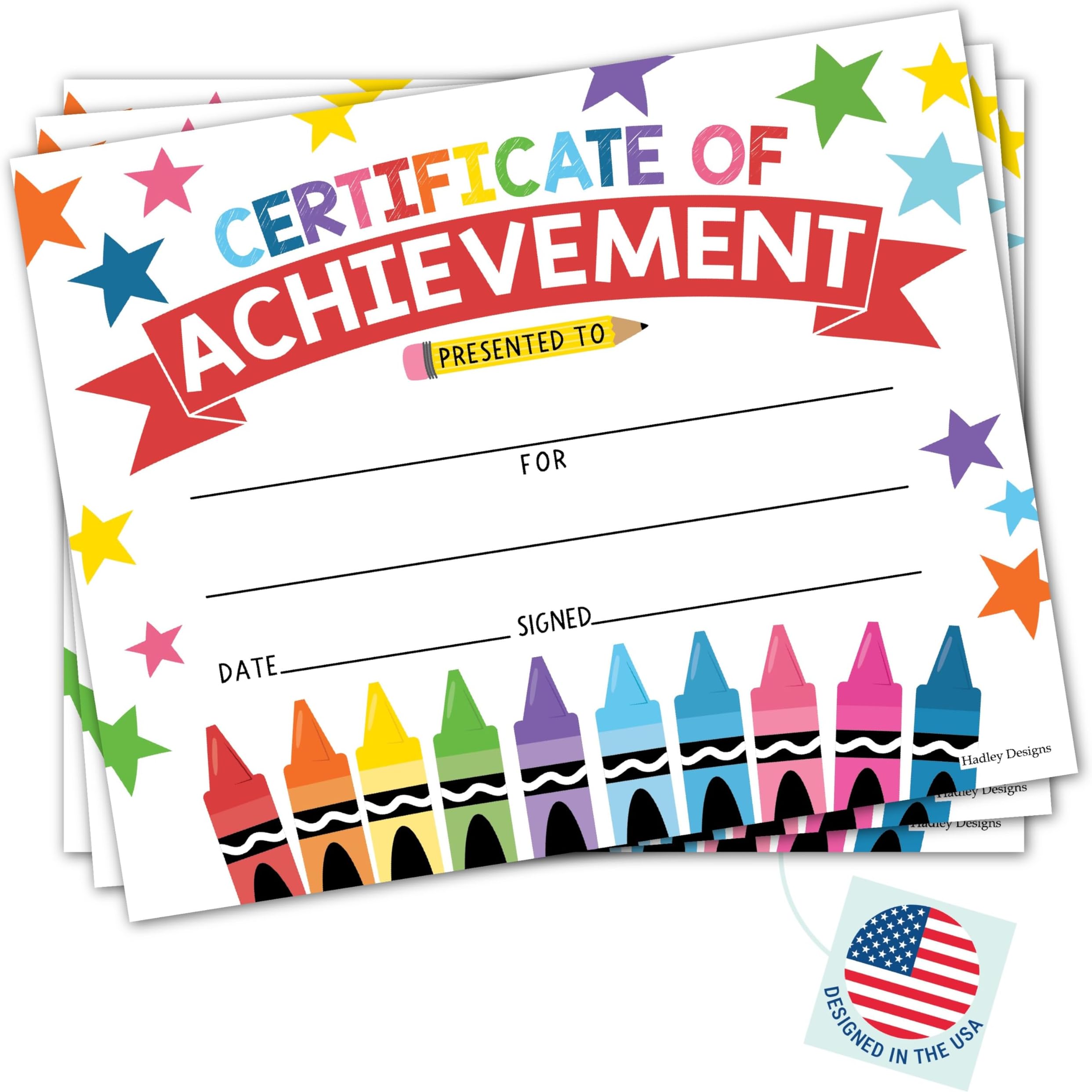 Amazon.com : Colorful Classroom Certificate of Achievement, 25 Pcs ...
