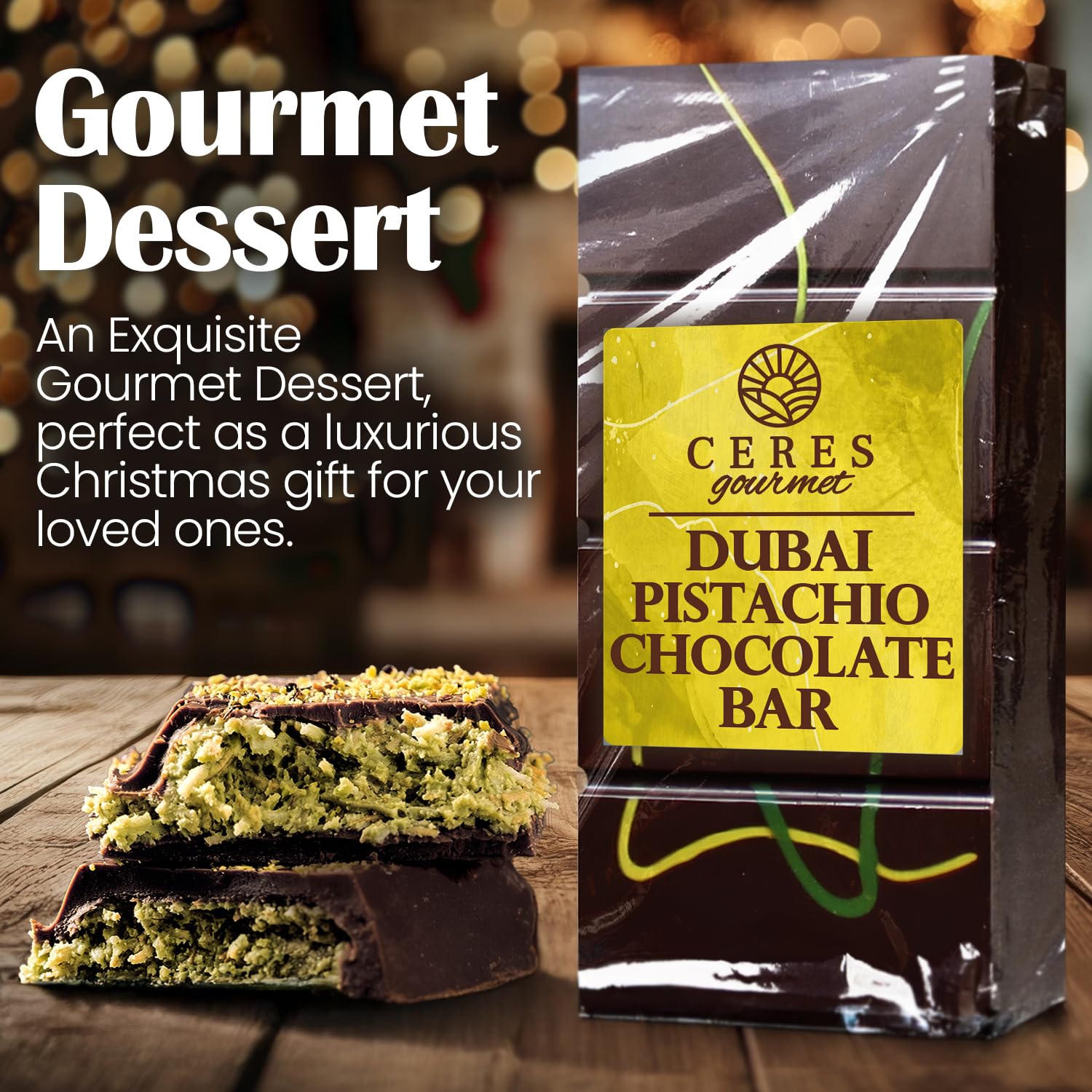 Ceres Gourmet Dubai Chocolate Bar Pistachio 3.5 Oz, Nepal | Ubuy