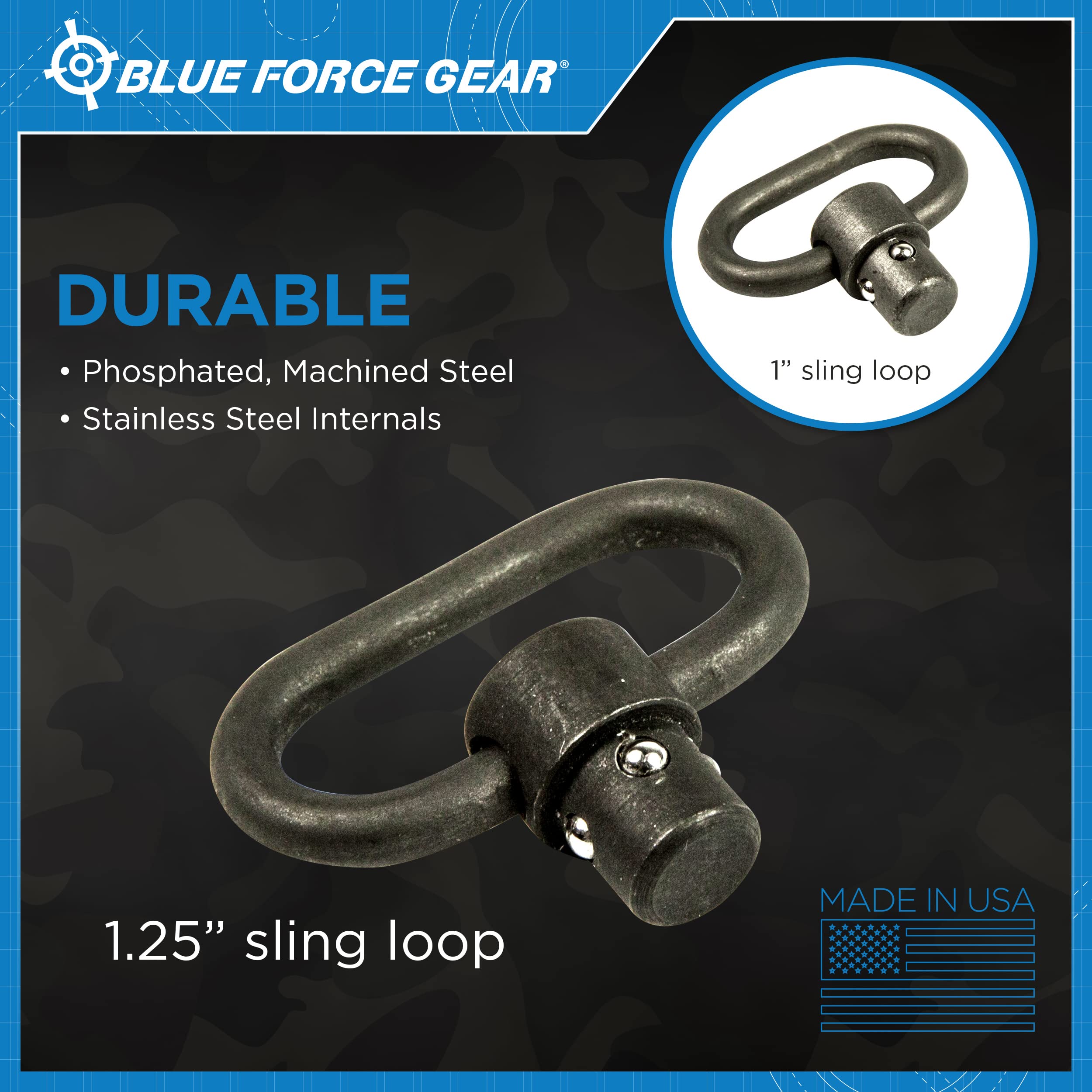 Blue Force Gear Push Button QD Sling Swivel | Fast and Secure Sling ...