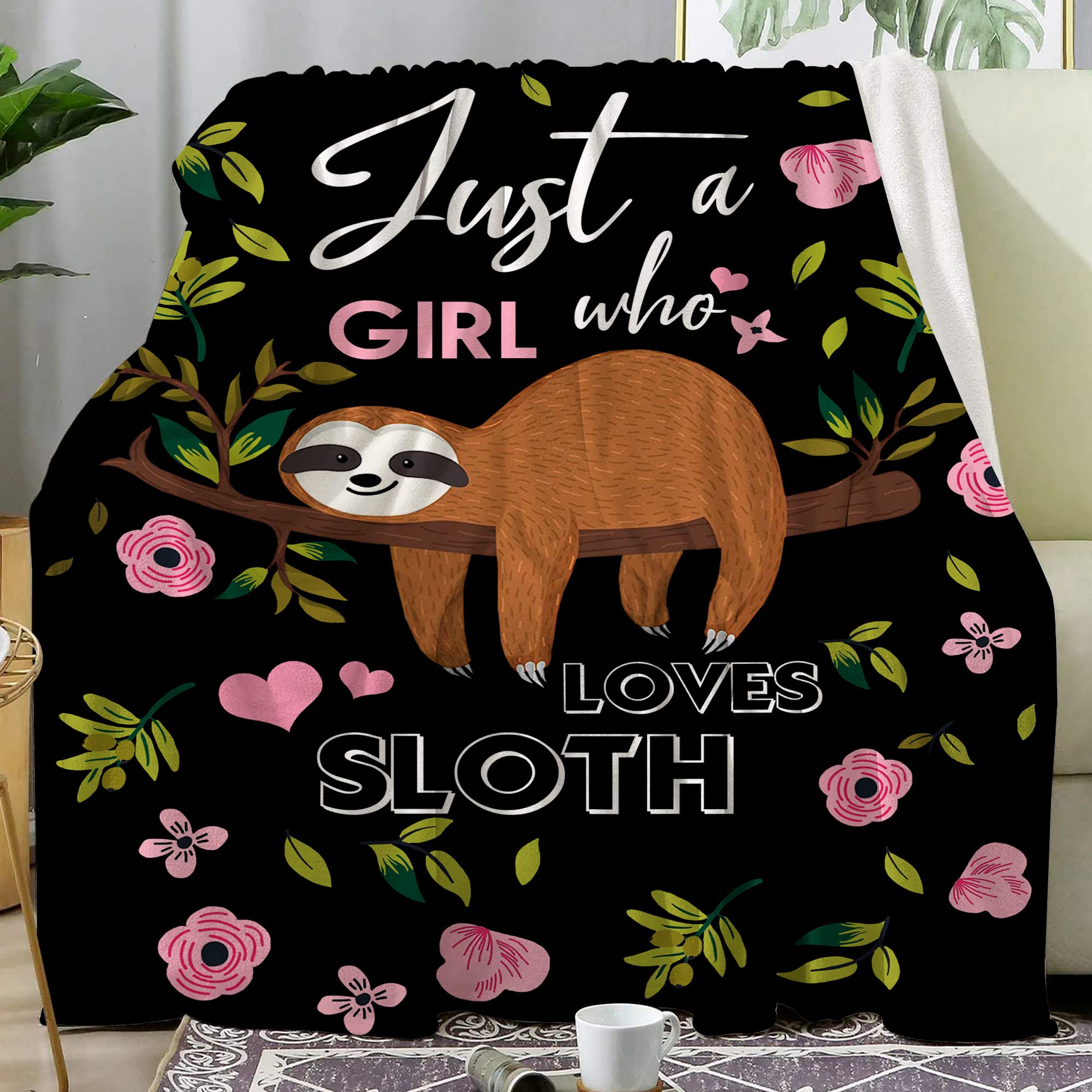 Amazon.com: Sloth Blanket Super Soft Cozy Flannel Sloth Throw Blanket ...