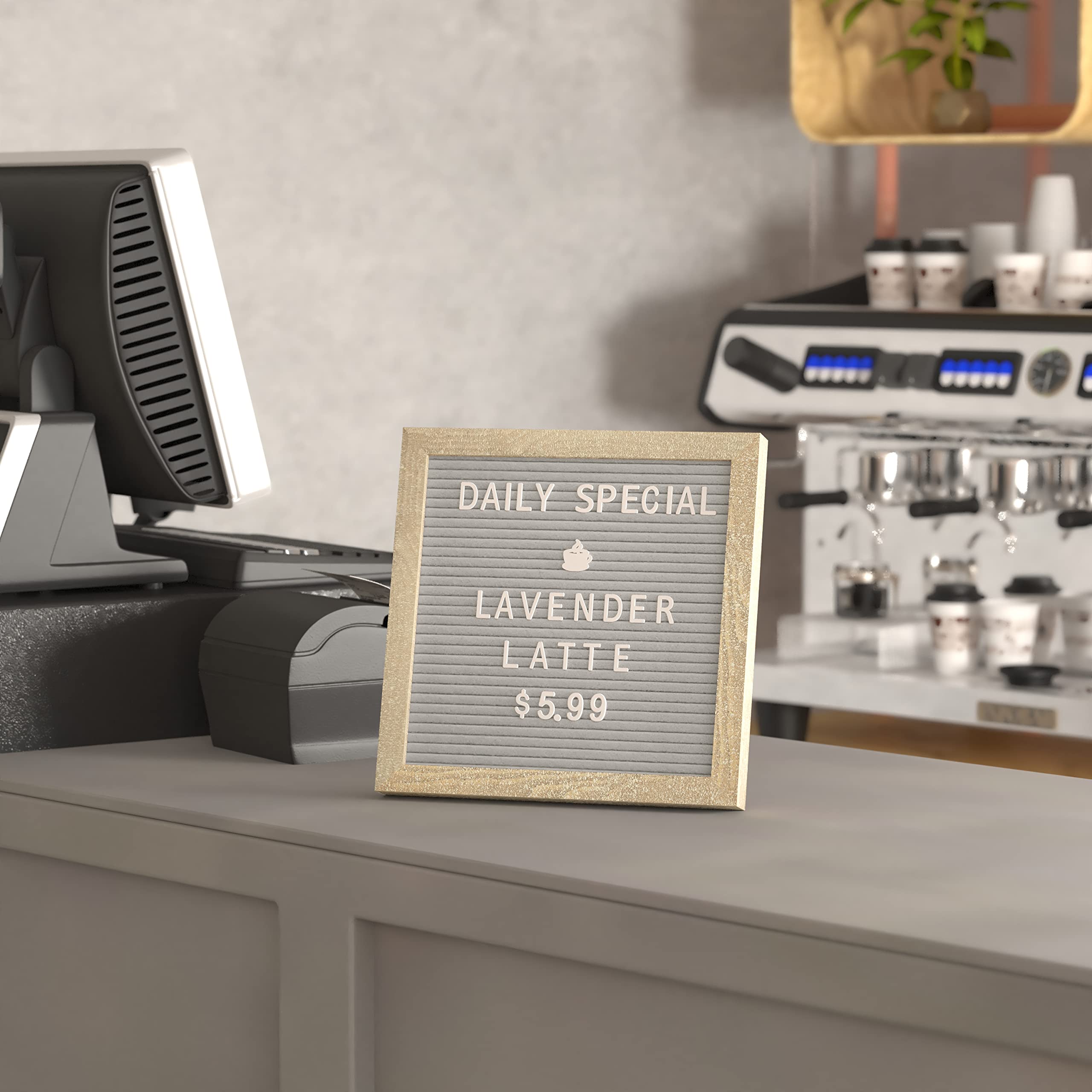 Snapklik.com : HBCY Creations 10"x10" Felt Letter Board - Solid Wood ...