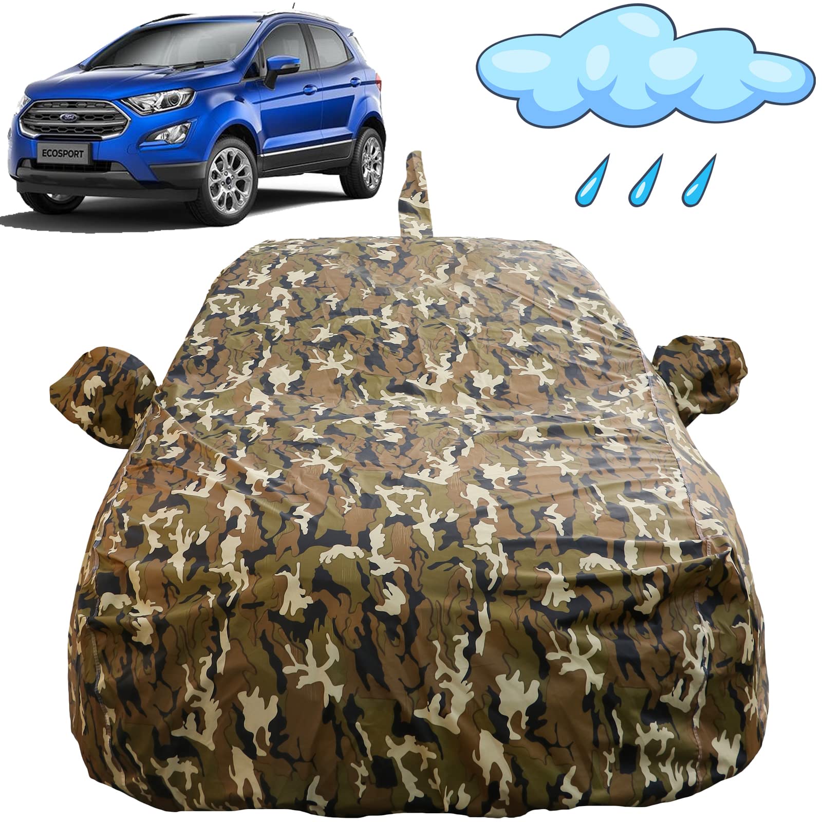 Autofact Waterproof Car Body Cover Compatible with Ford Ecosport (2013 ...