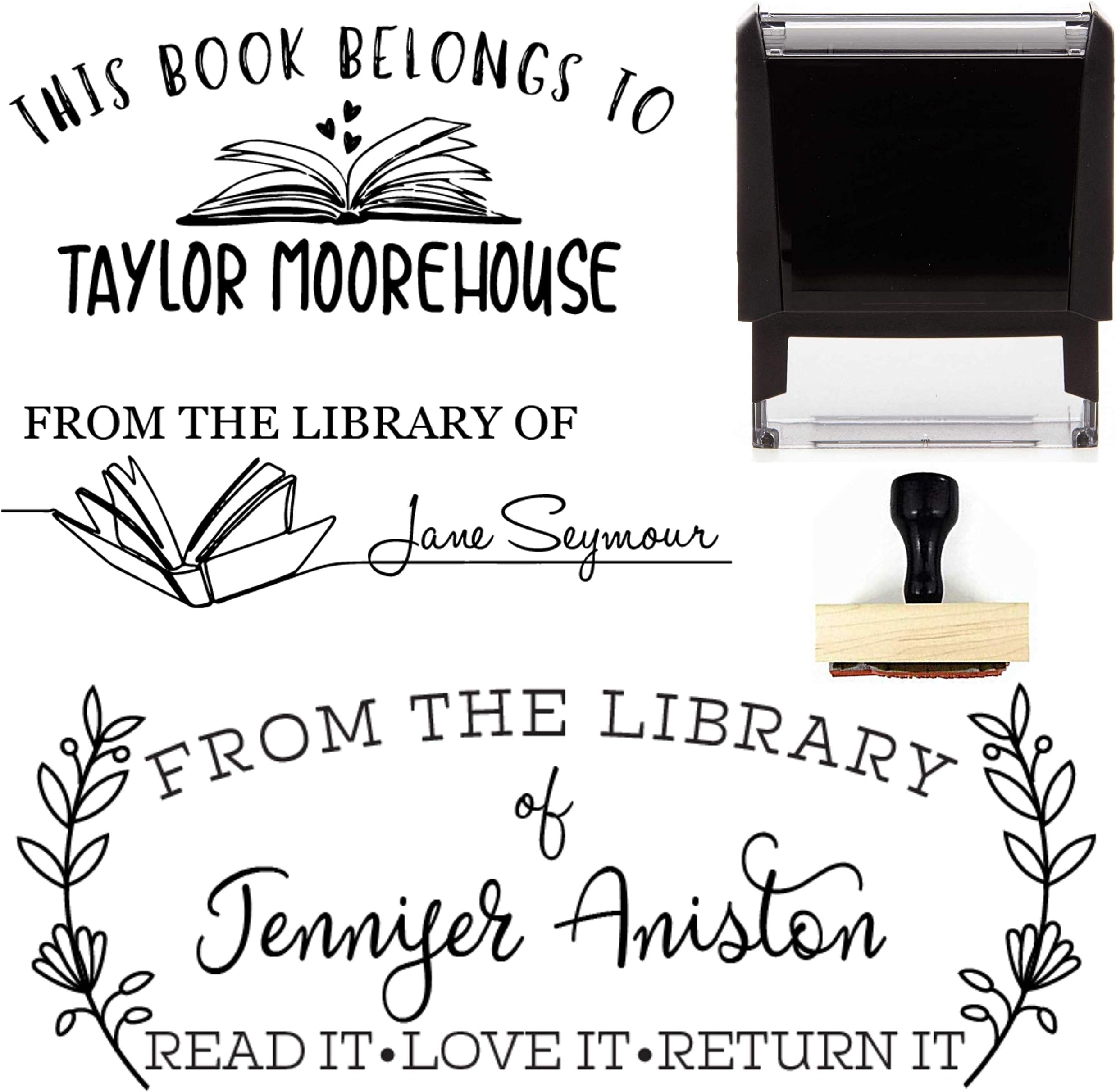 Amazon.com : Custom Library Stamp, from The Library of Stamp, This Book ...