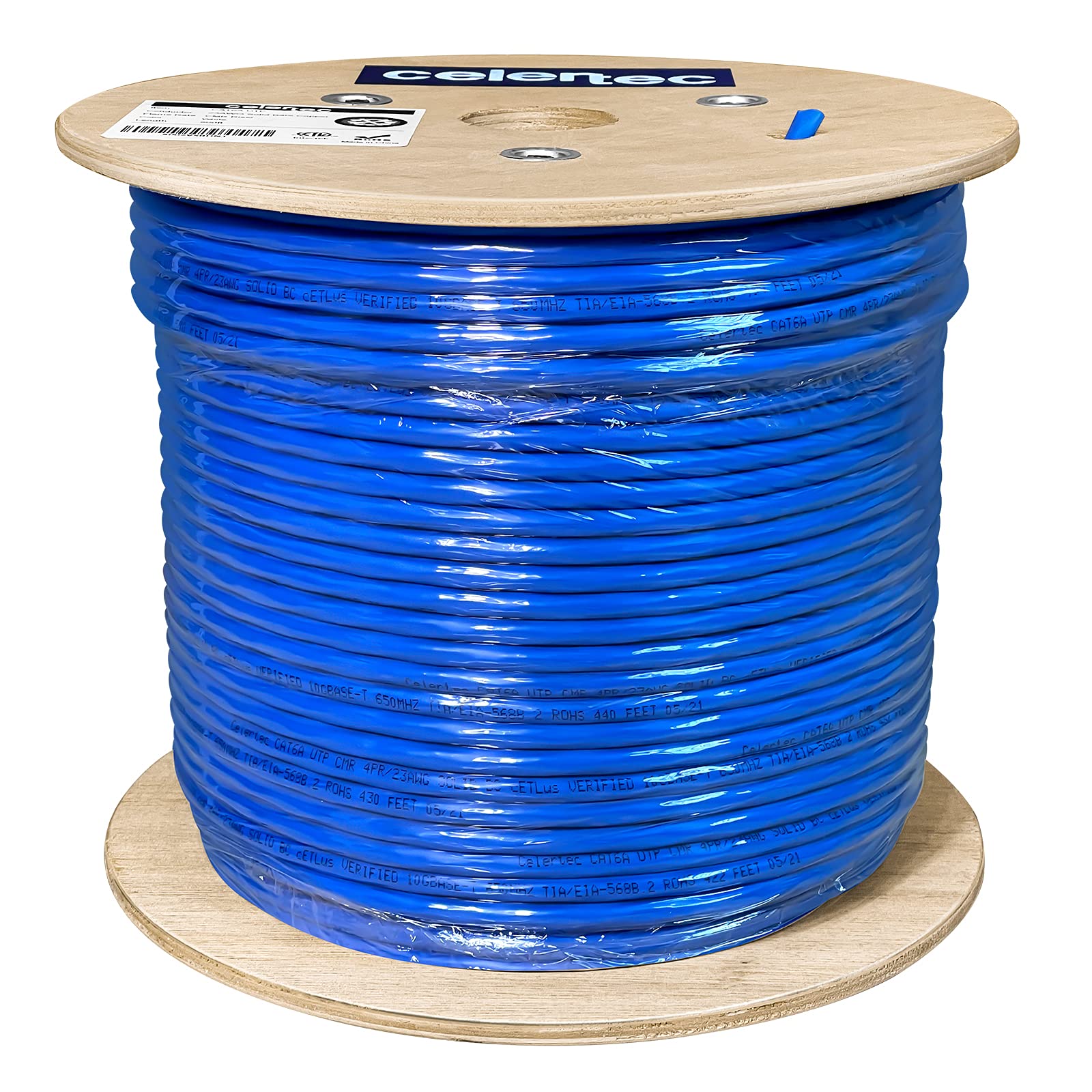 celertec CAT6A Ethernet Cable, 500ft, 23AWG Solid Bare Copper, UTP ...
