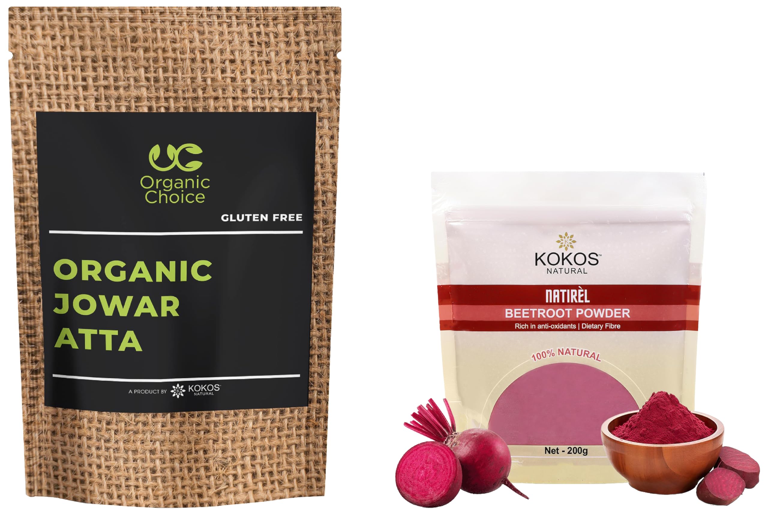 Kokos Natural - Jowar Atta(Sorghum) 1kg, Beetroot Powder, 200g - Total ...