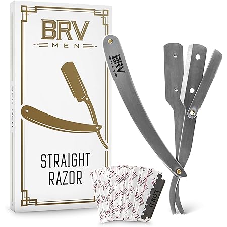 Amazon.com: BRV MEN Straight Razor - 100 Lord Platinum Single Edge ...