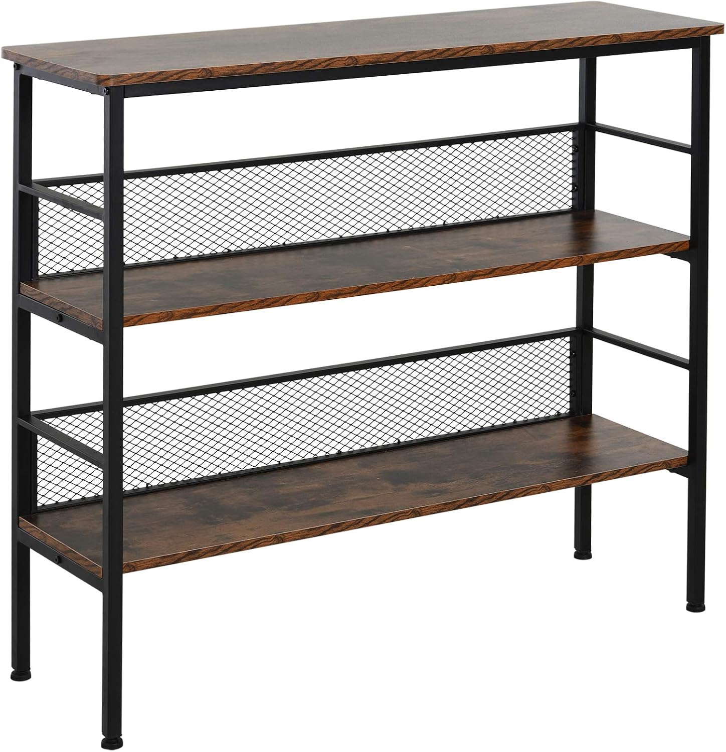 HOMCOM 3-Tier Storage Display Shelf, Industrial Bookshelf with ...