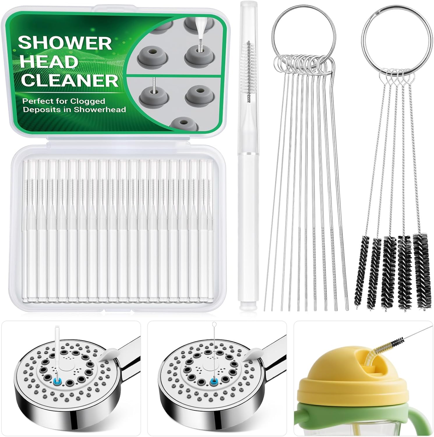 Amazon.com: MAPVOLUT 50-in-1 Shower Head Cleaner Kit with Stainless ...