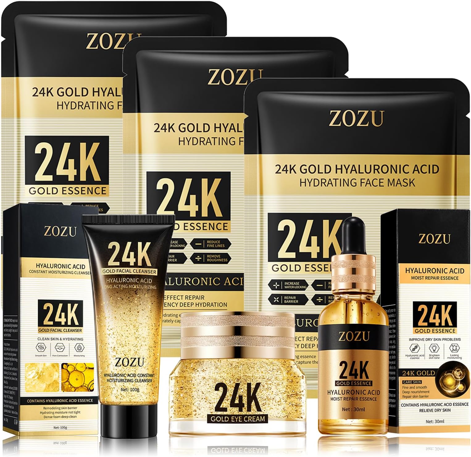 Amazon.com: 24K Skincare Set,Skin Care Products Set,Hyaluronic Acid ...