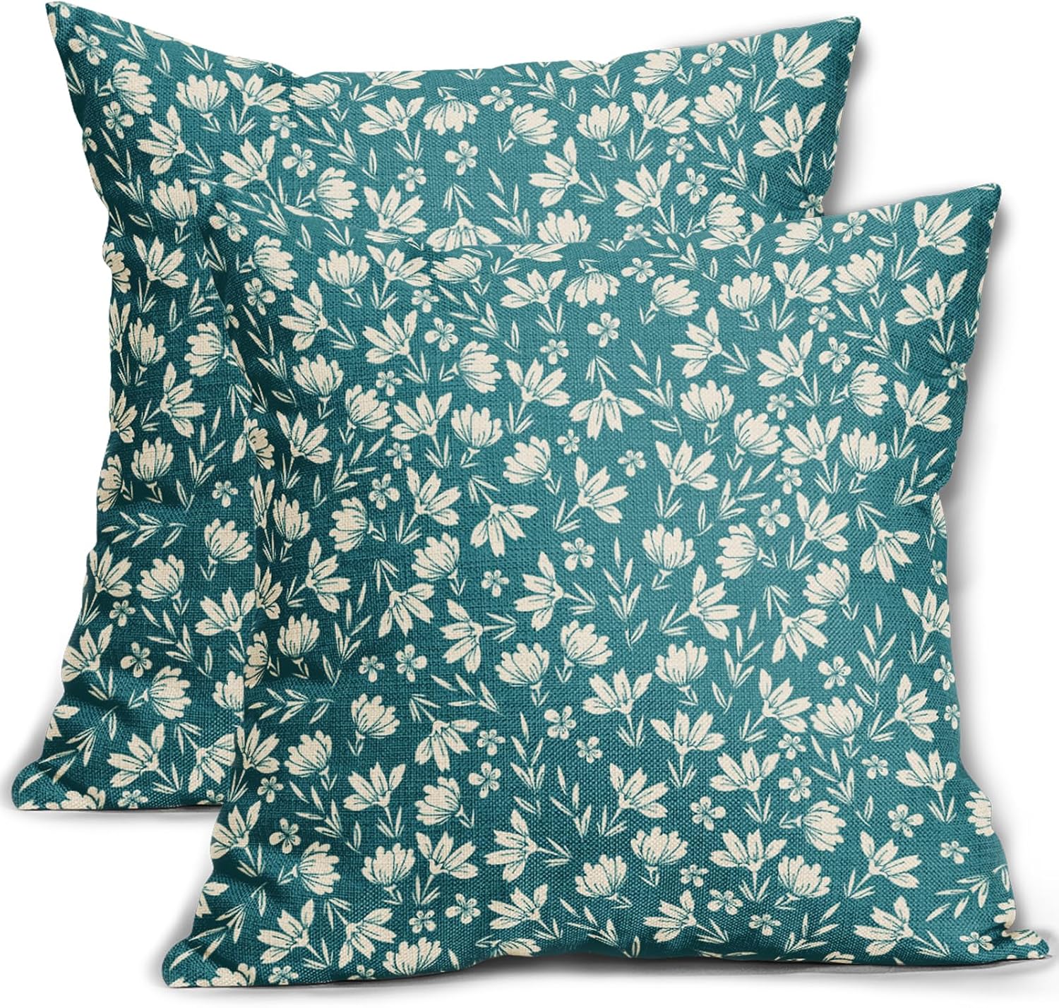 Amazon.com: Aytipun Teal Pillow Covers 18x18 Set of 2 Vintage Floral ...