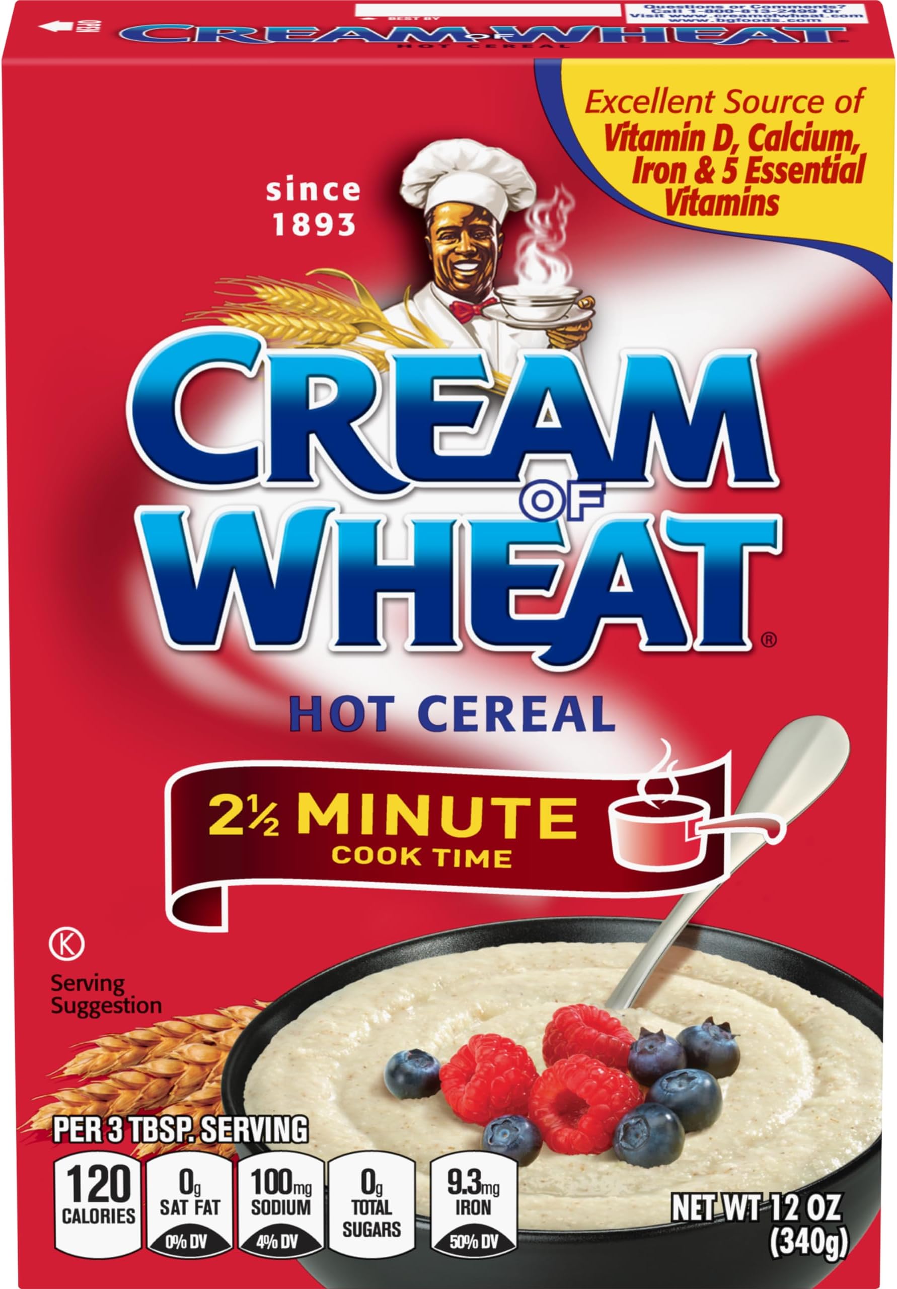 Amazon.com : Cream of Wheat Original Stove Top Hot Cereal, 2 1/2 Minute ...