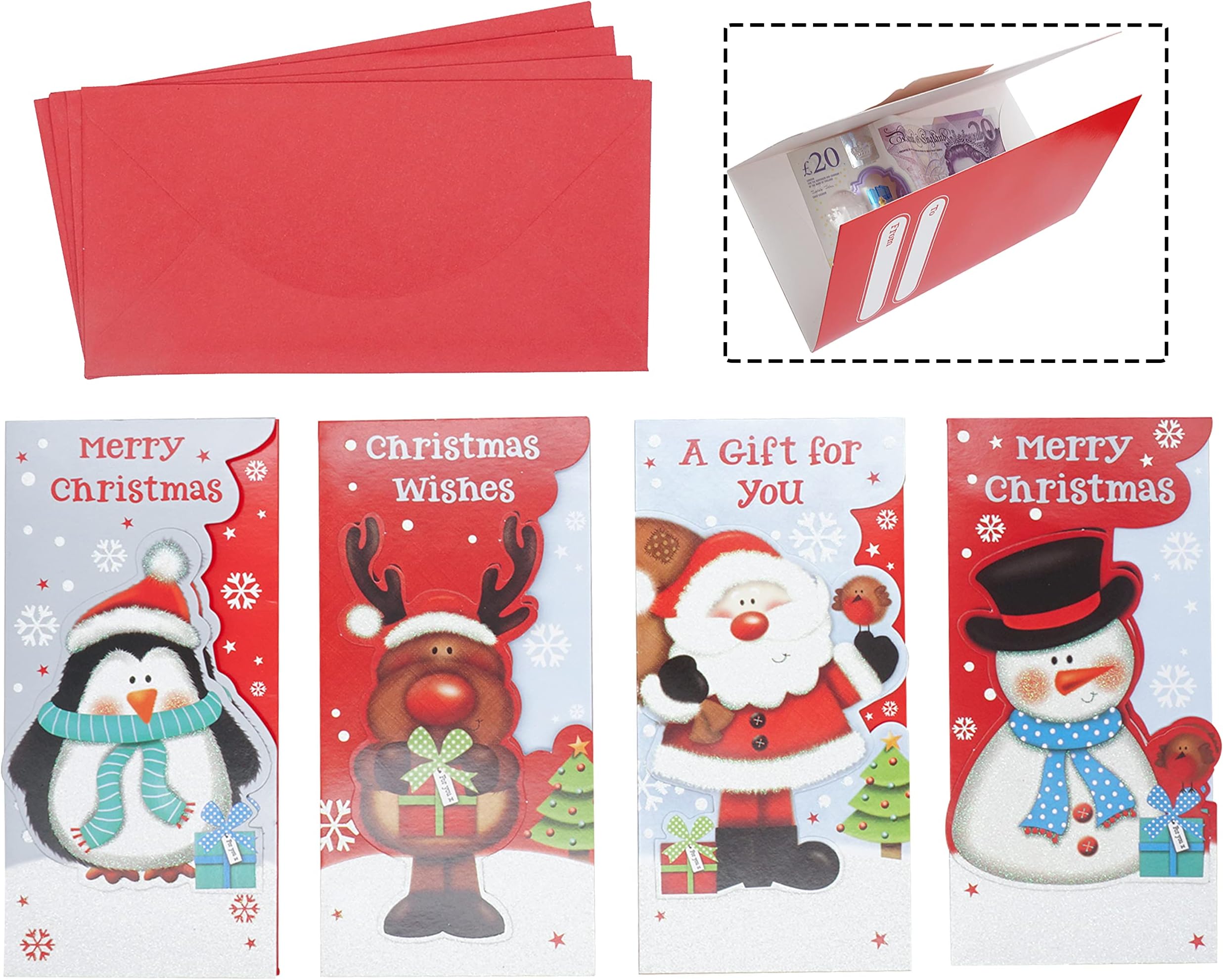 Christmas Money Wallets with Envelopes, 3D Gift Card Holders, Assorted ...