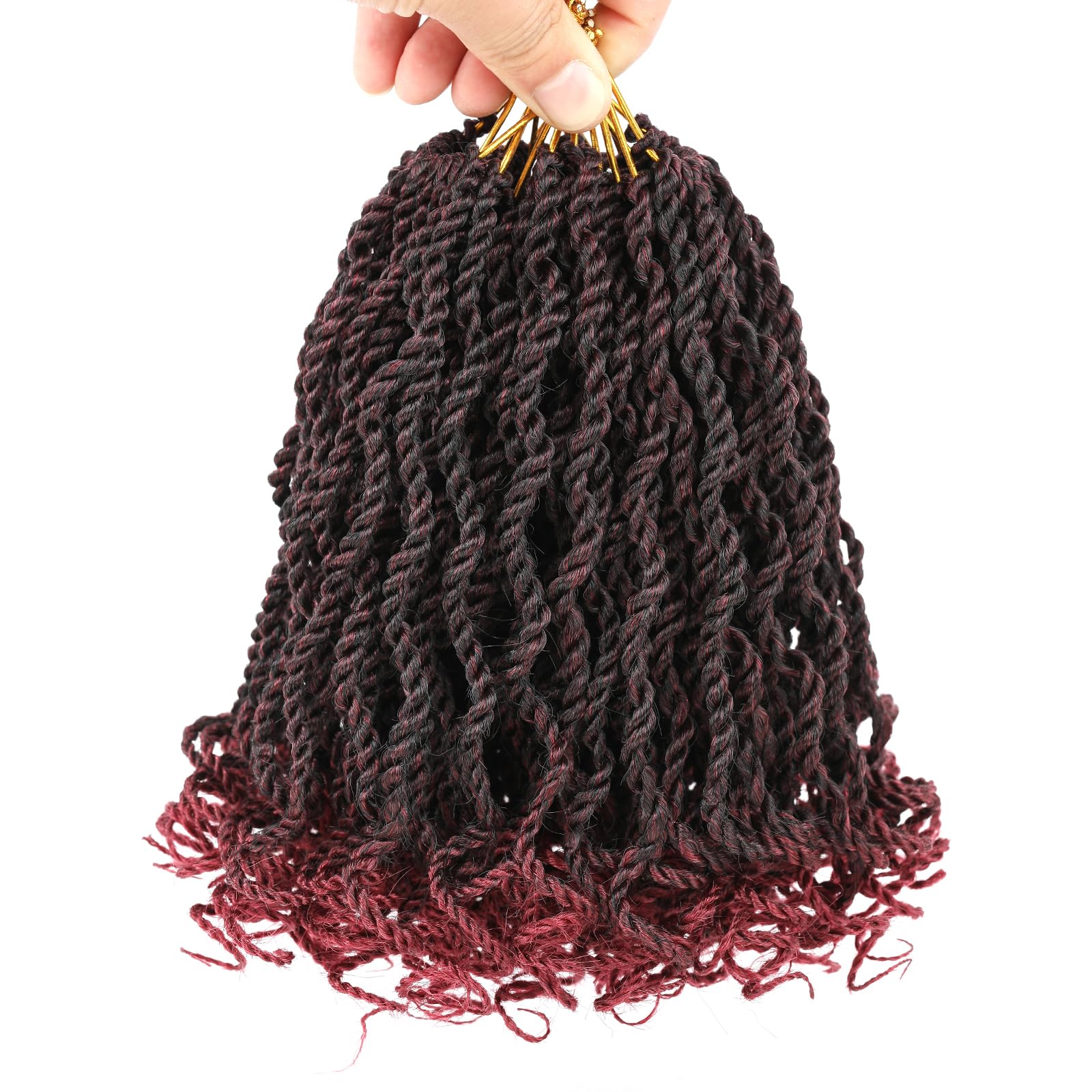 Amazon.com : Leeven 8 Inch Burgundy Senegalese Twist with Curly Ends 8 ...