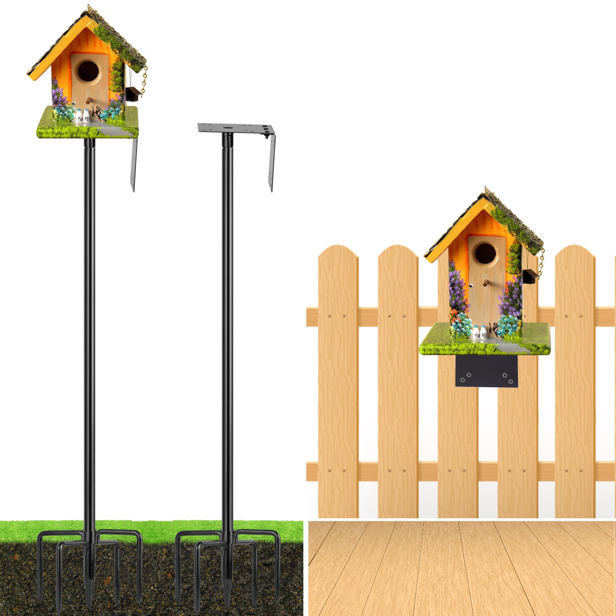 Amazon.com : Ottsuls Bird House Poles, 2 Pack 109 Inch Heavy Duty Bird ...