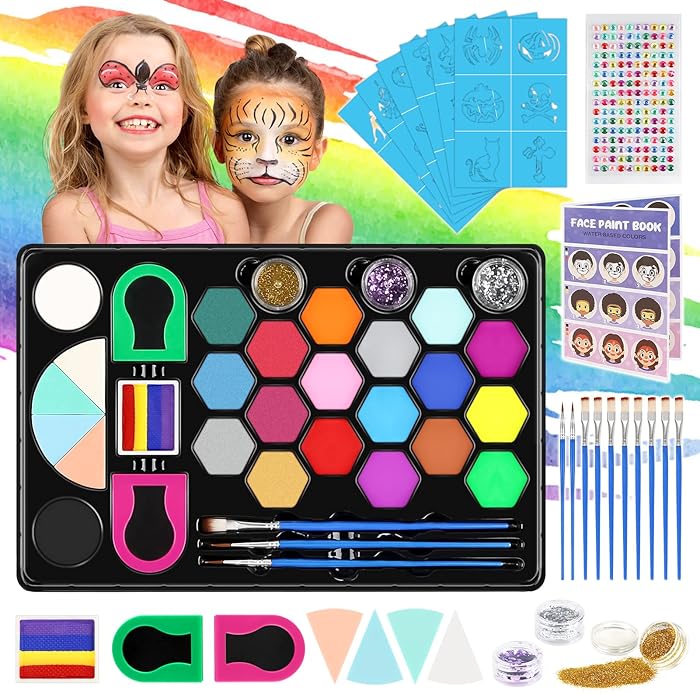 Buy 40 PCS Face Paint Kit for Kids | 20 Colors Face Painting Set ...