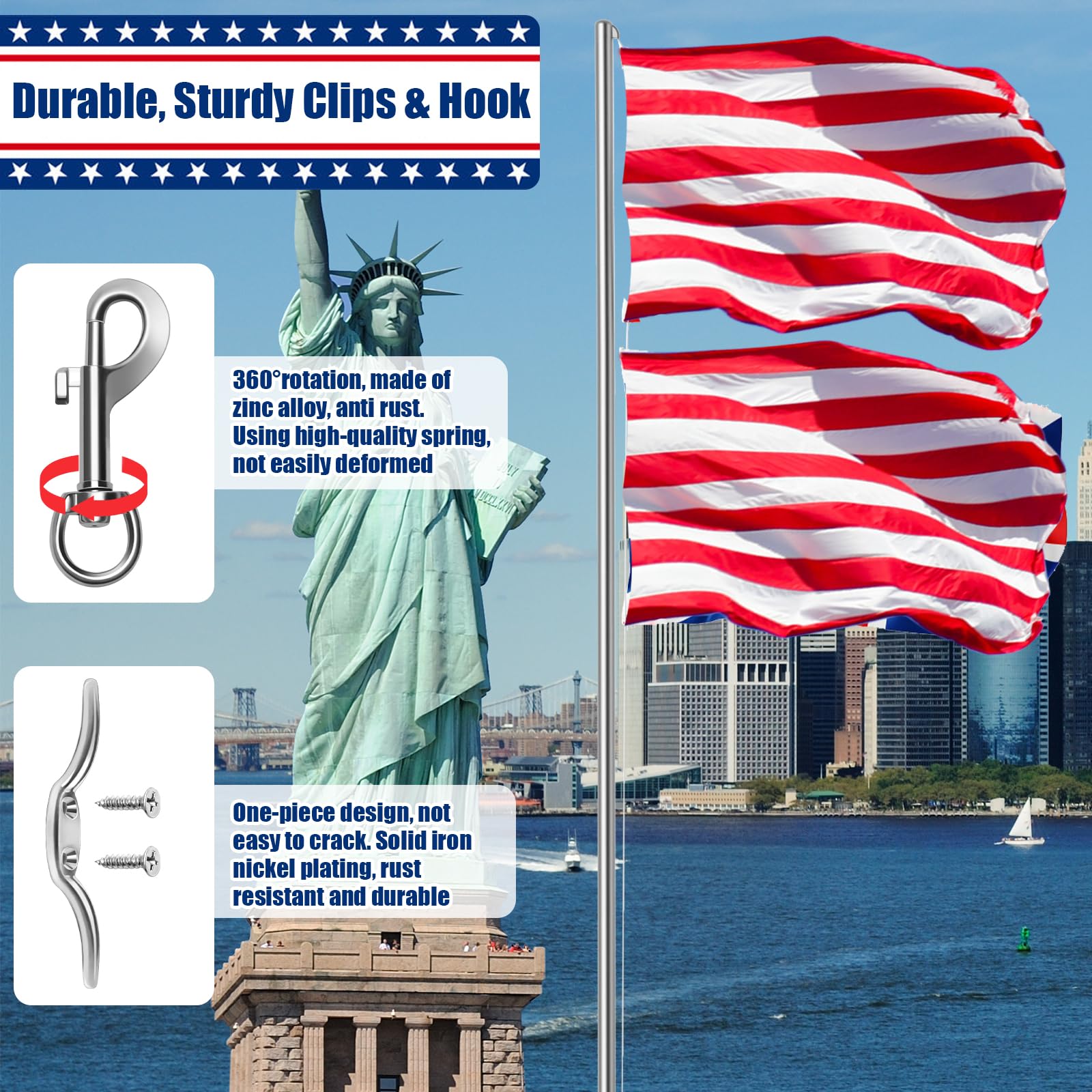 Snapklik.com : Flag Pole Rope Replacement 5/16”, 50 Feet Flag Pole ...