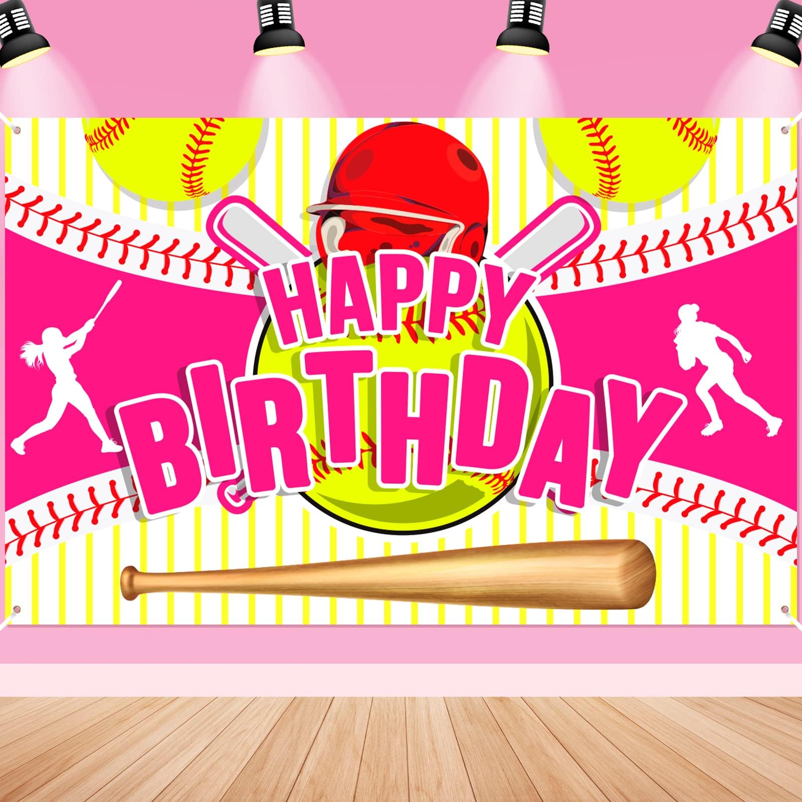 Amazon.com: JOYMEMO Softball Themed Birthday Decorations for Girls ...