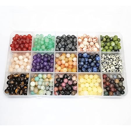Amazon.com: 800pcs 6mm Natural & Synthetic Round Stone Beads Gemstone ...