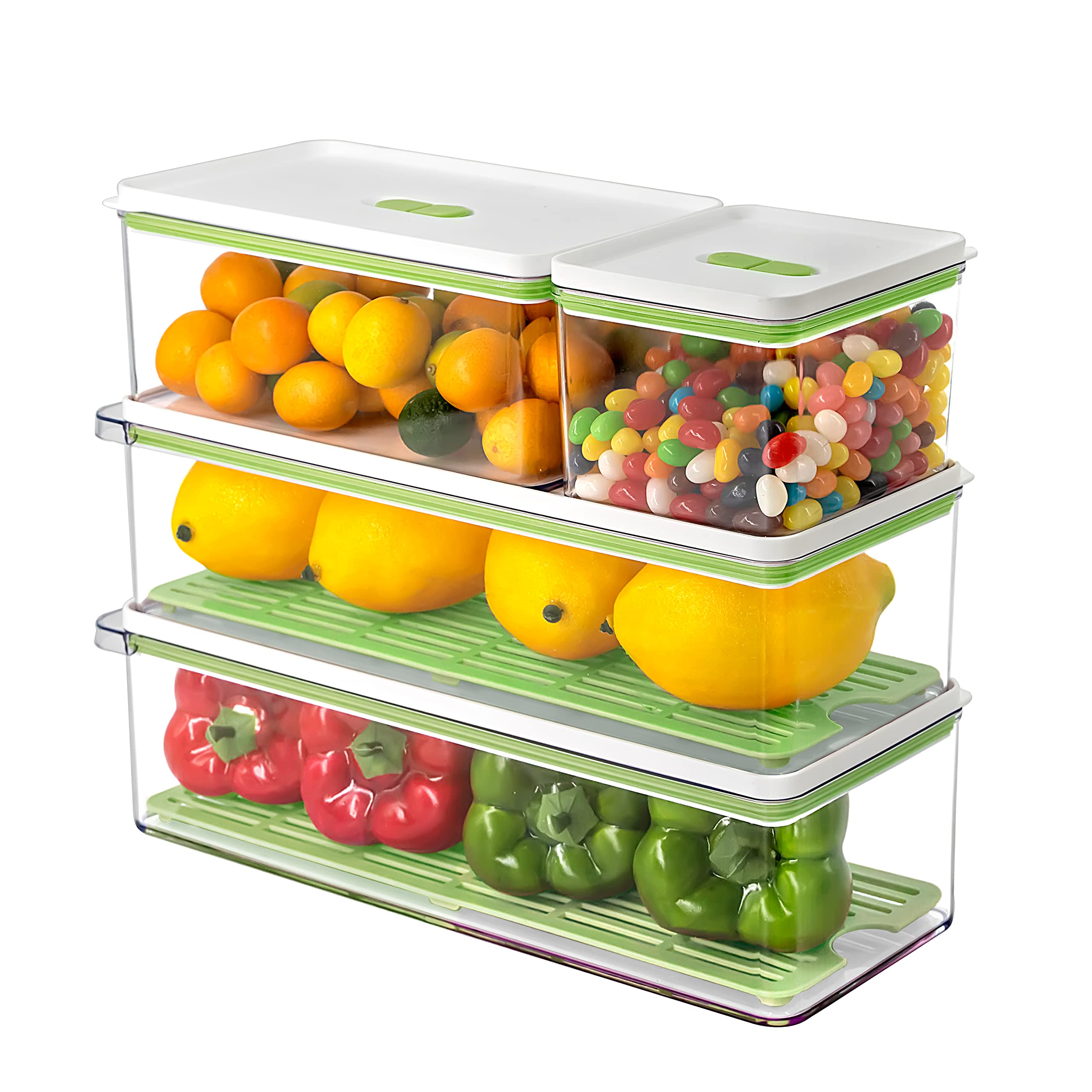 Amazon.com: MineSign 4 Pack Plastic Stackable Food Storage Containers ...