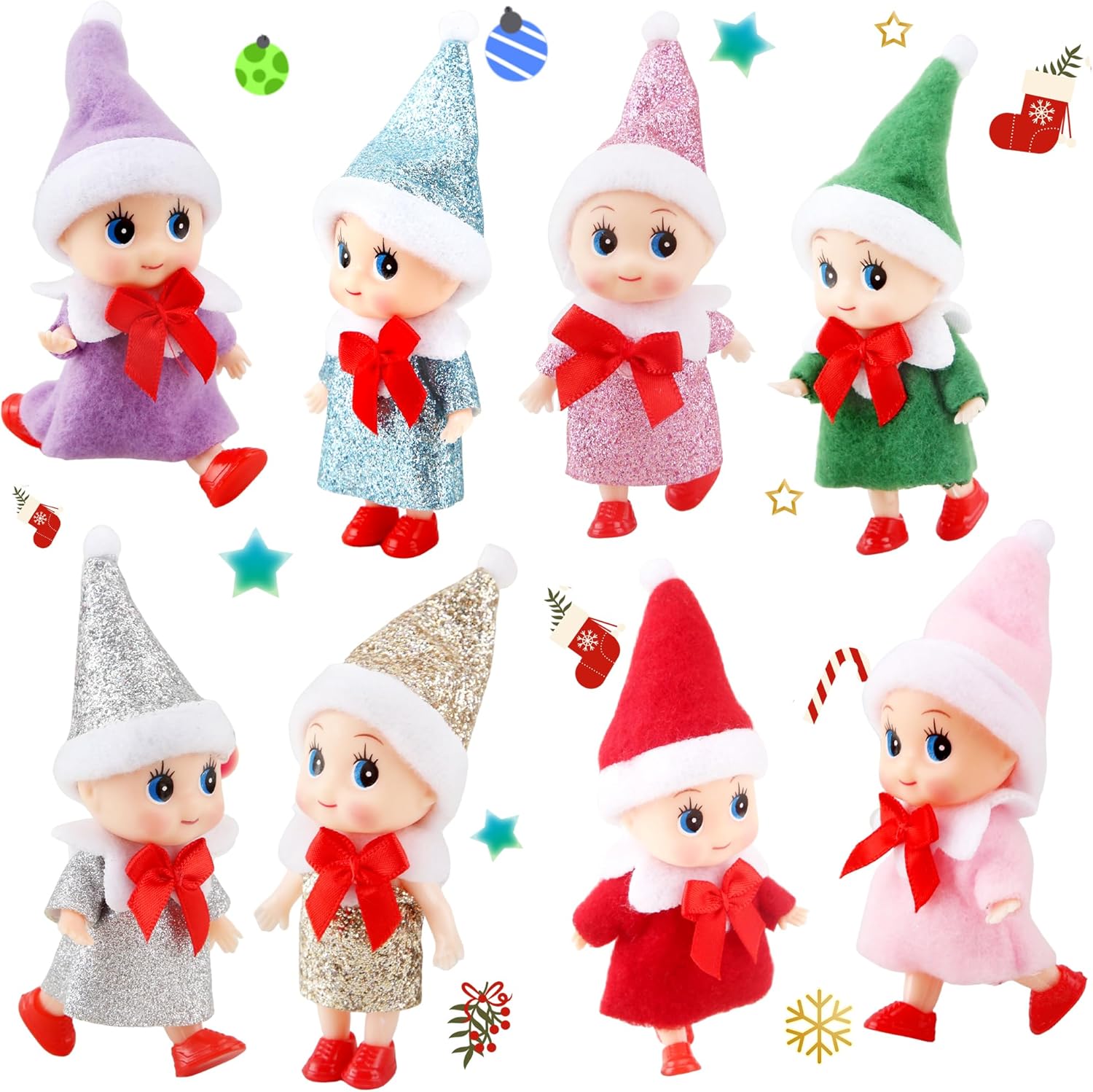 Amazon.com: Restroma 8 Pcs Mini Christmas Elves Baby Elves Bulk ...