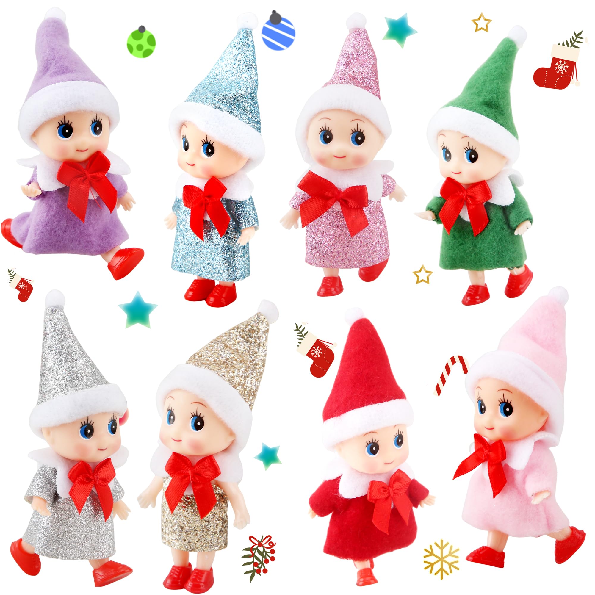 Amazon.com: Restroma 8 Pcs Mini Christmas Elves Baby Elves Bulk ...