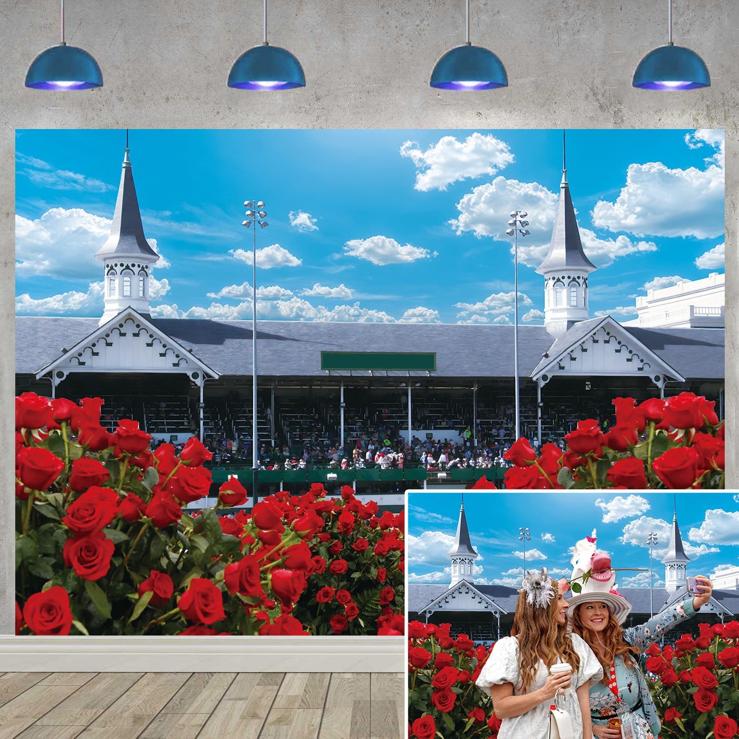 Amazon.com : Kentucky Derby Backdrop Rose Garden Racecourse Photography ...