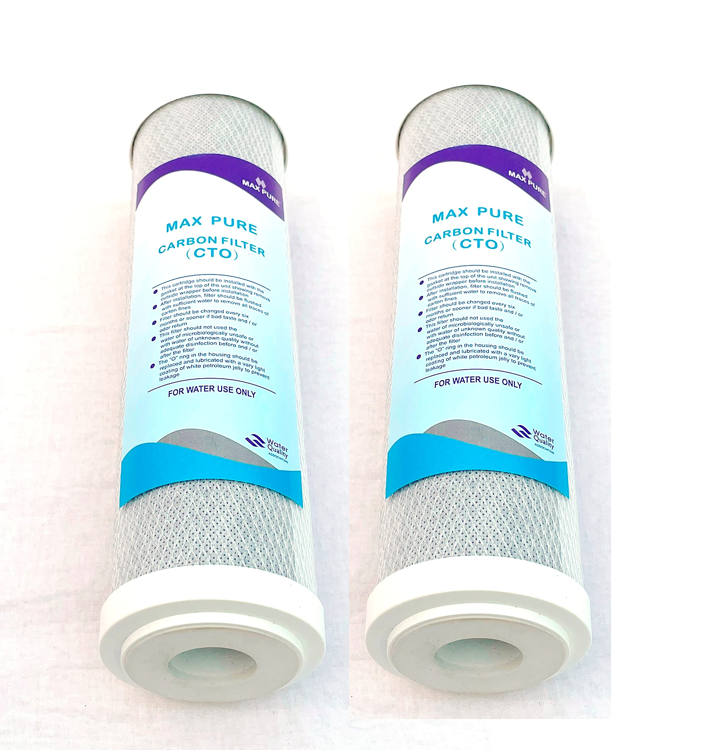 CTO 10inch Activated Carbon Block Filter Cartridge (MAXPURE), 2pcs, for ...