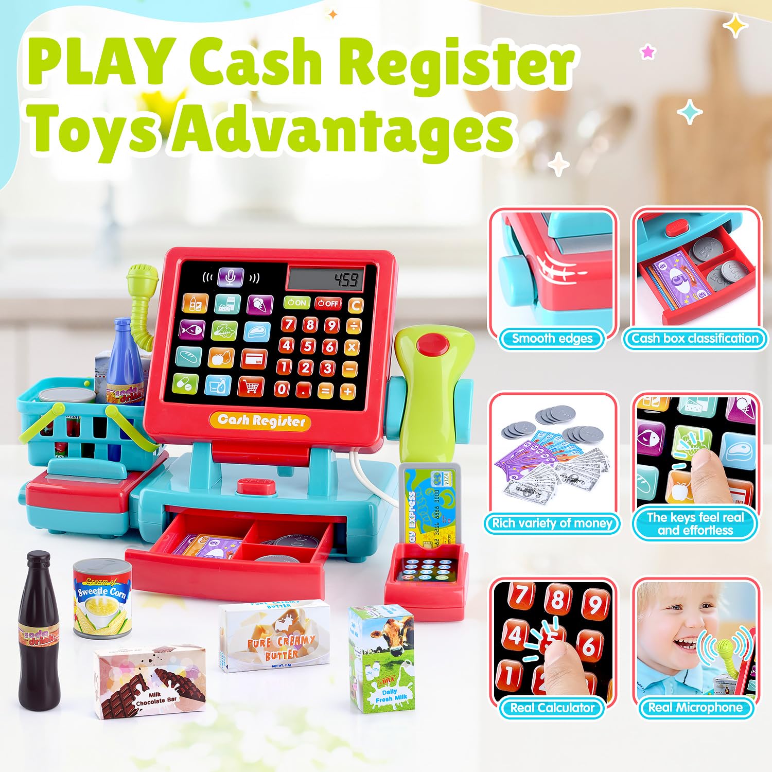 Snapklik.com : PLAY Kids Cash Register Toy Supermarket