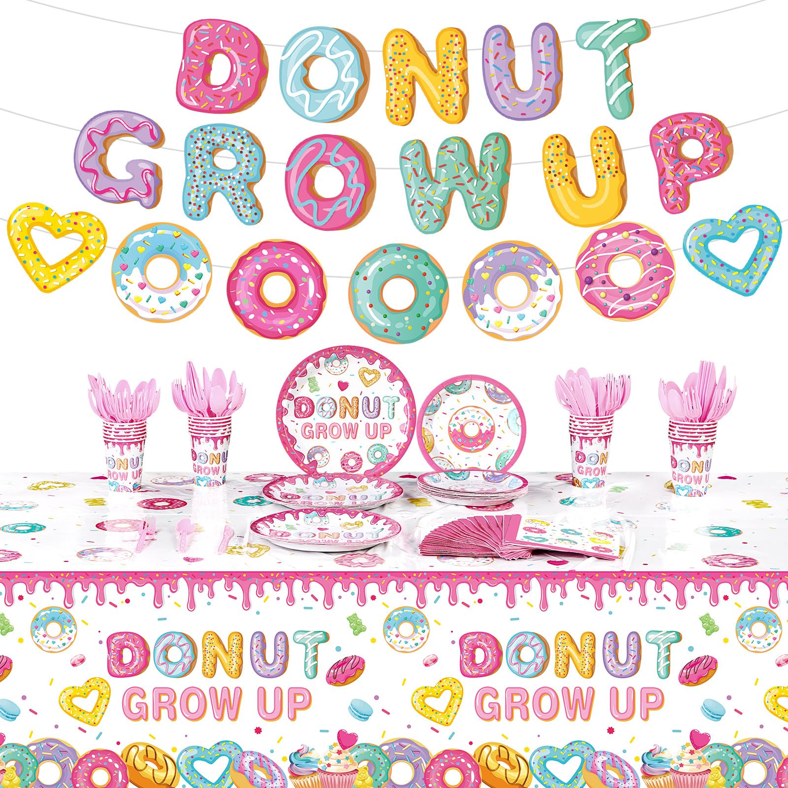 Amazon.com: 171PCS Candyland Donut Party Supplies for 24 Guest Candy ...